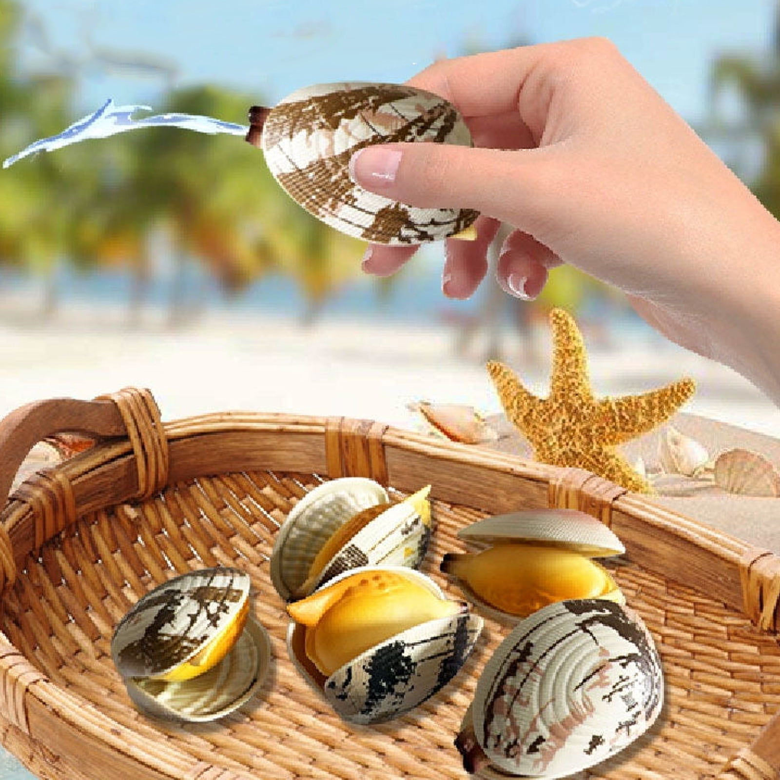 Simulated Shell Water Spray Toy, Silicone Clam Outdoor Spray Toy, Party ...