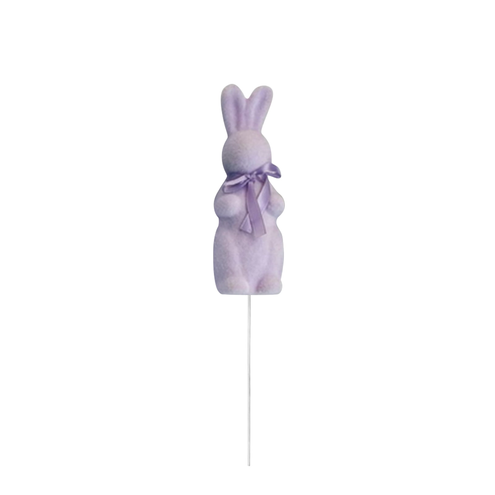 Simulated Short-Pile Moss Easter Bunny with Bow, Realistic Foam & Moss ...