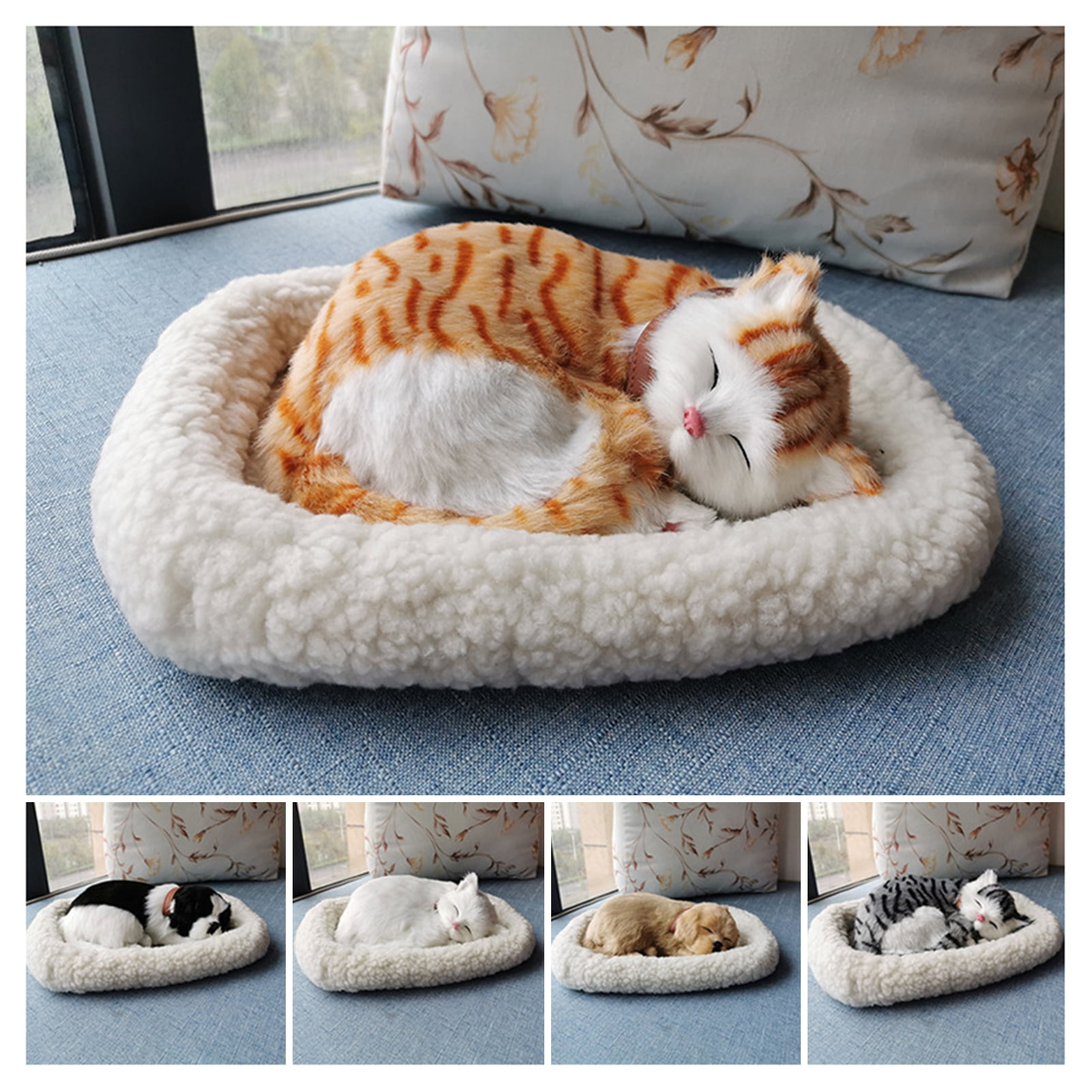 Simulated Sleeping Cat Toy Artificial Fur Cat Toy Sleeping Cat Toy with ...