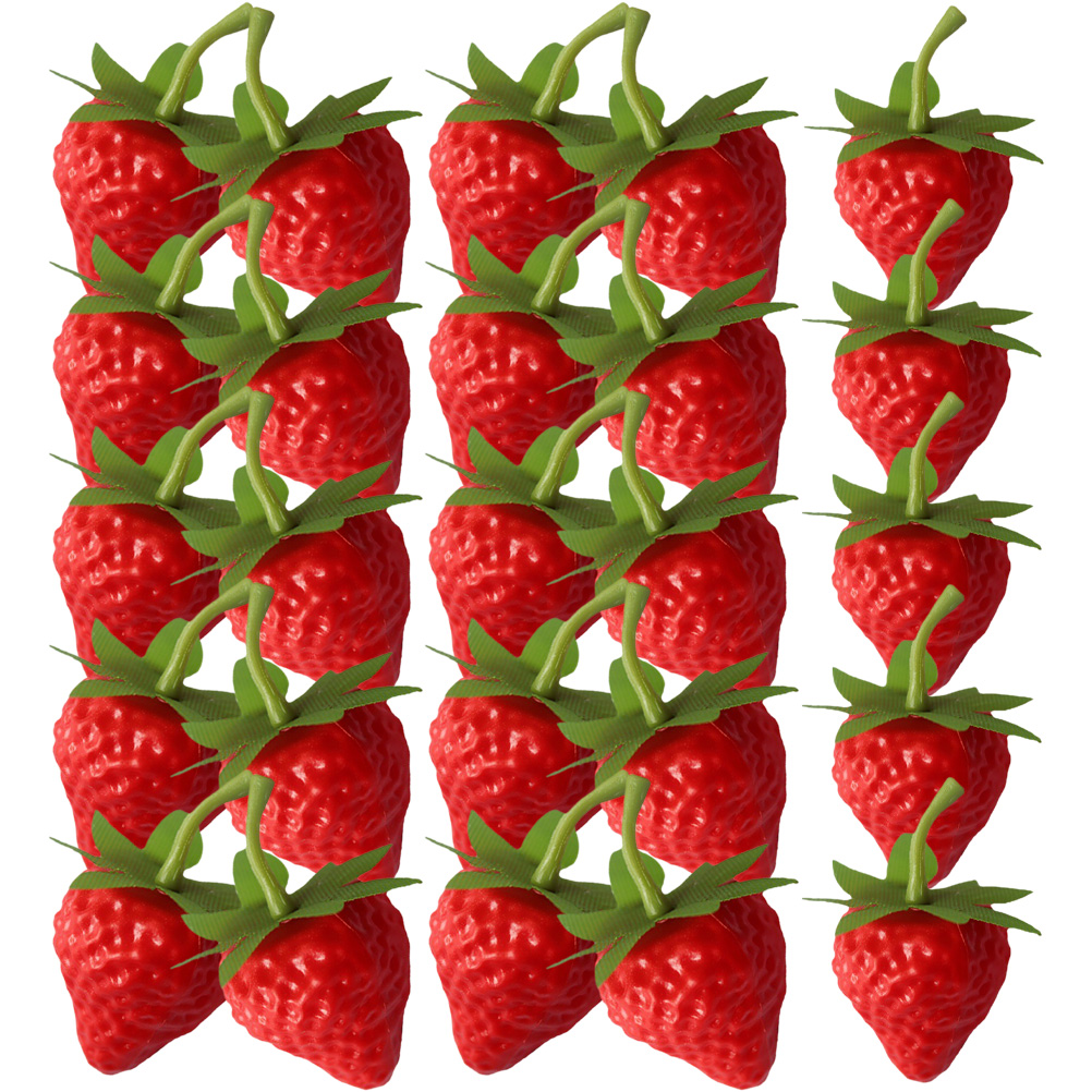 Simulated Strawberry Faux Strawberries Red Fruit Decor 50 Pcs Food ...