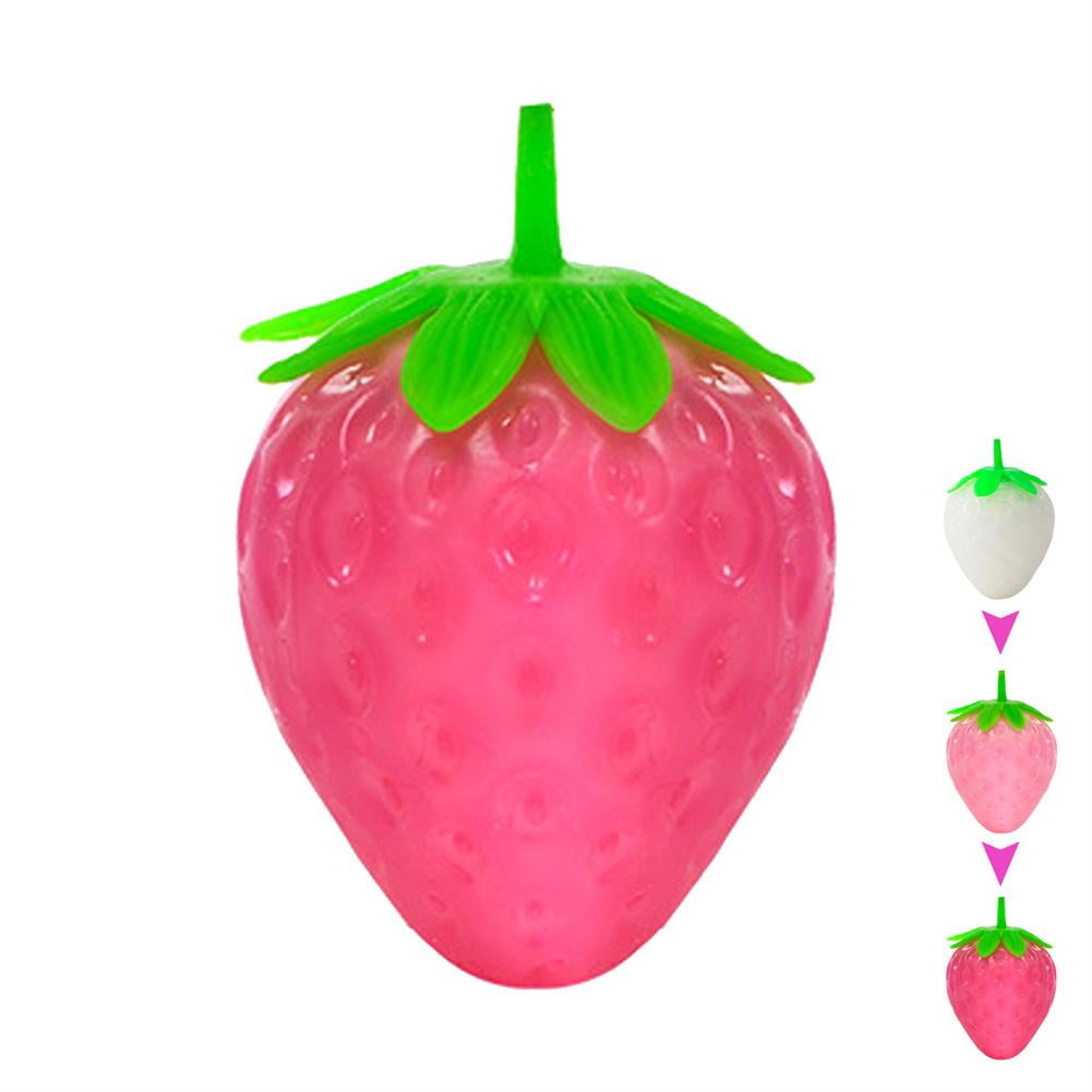 Simulated Strawberry Squishy Fruit Anti Stress Squeeze Ball Decompression Toys J6r3