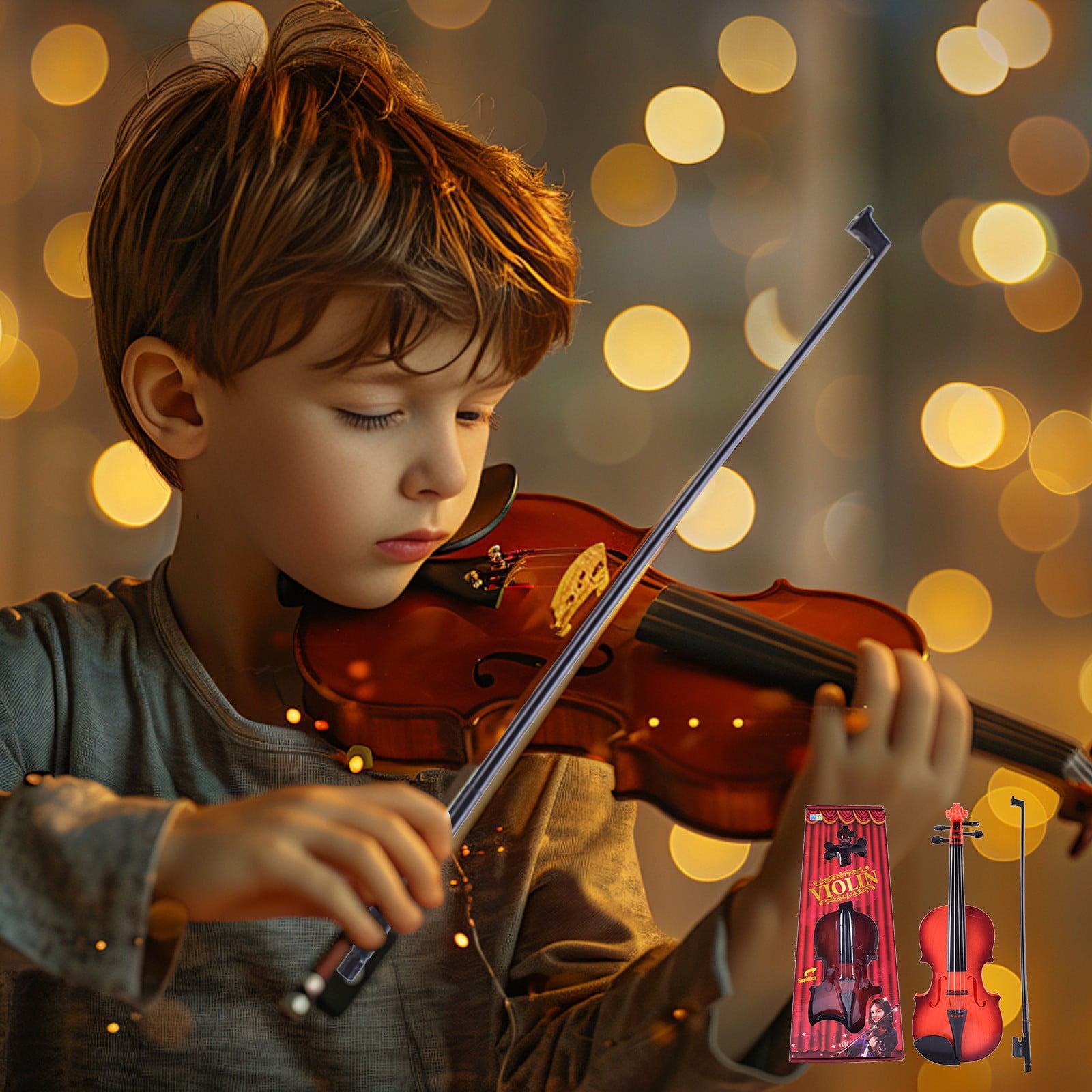 Simulated Violin,Kid Acoustic Violin Toy WithString For Musical ...