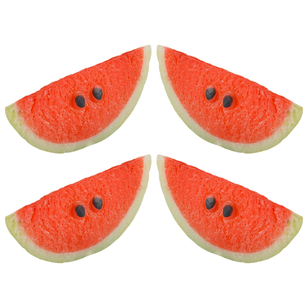 HOMEMAXS 4pcs Artificial Watermelon Slice Faux Fruit Models Red Color ...