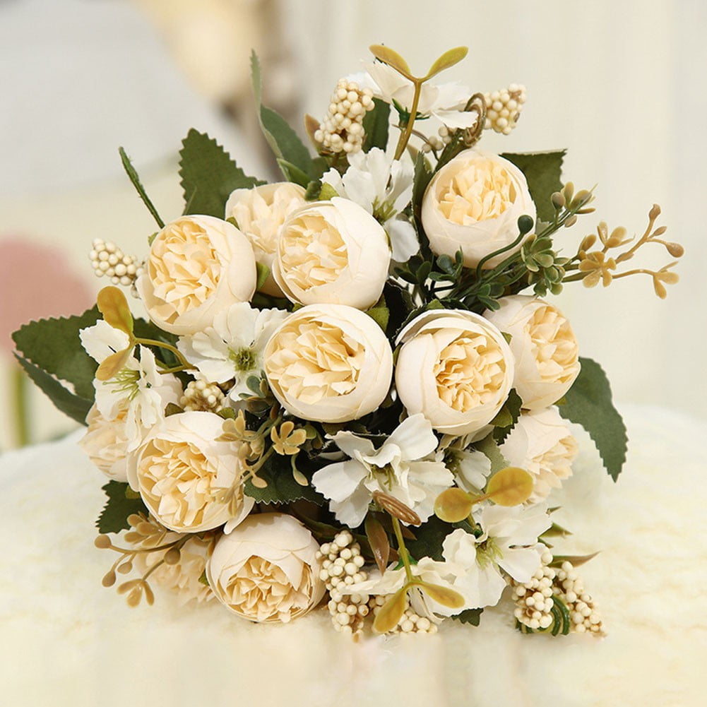 Simulated bouquet cloth rose fake flower wedding room layout office ...
