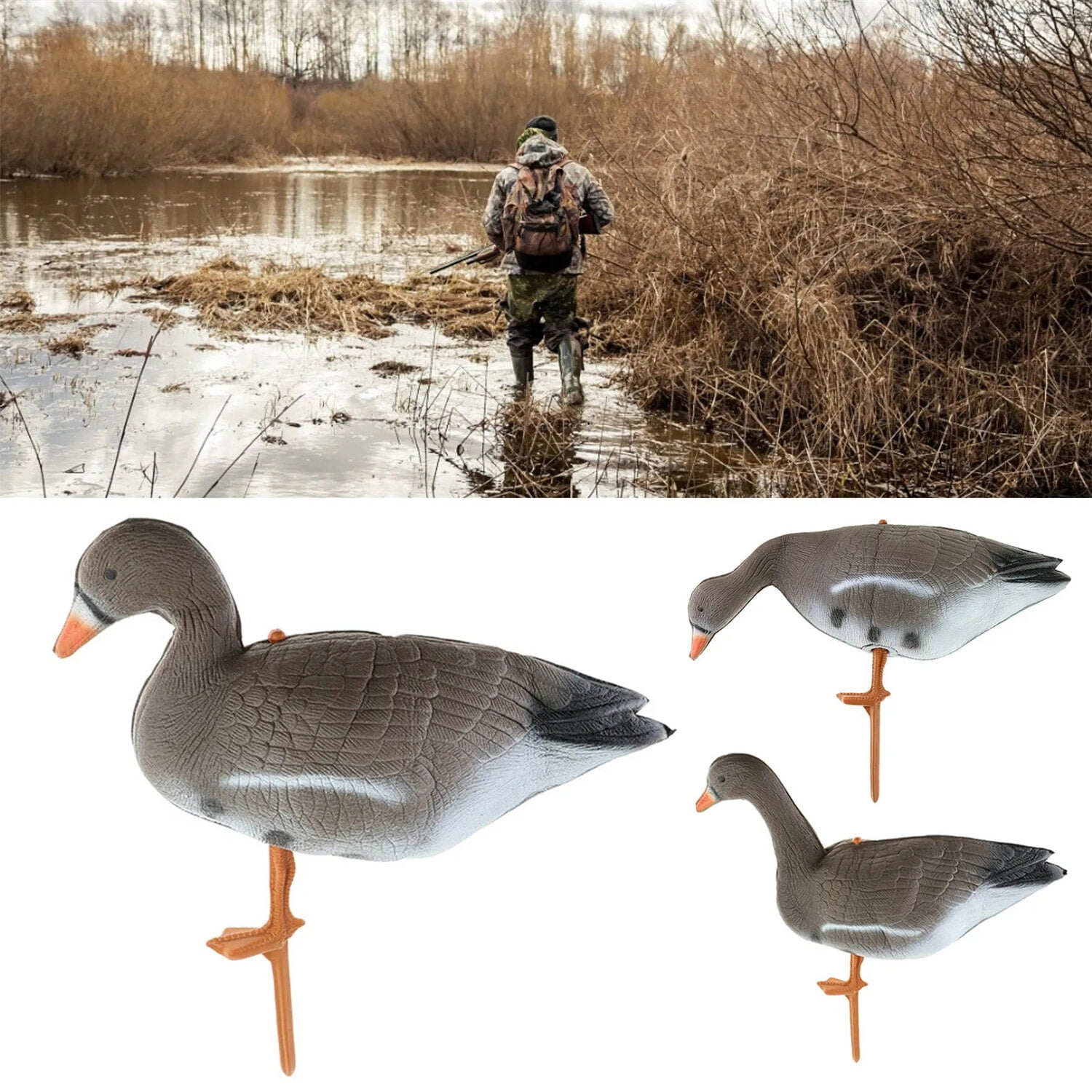 Simulated poultry bait, hunting bait, scarecrow man realistic goose ...