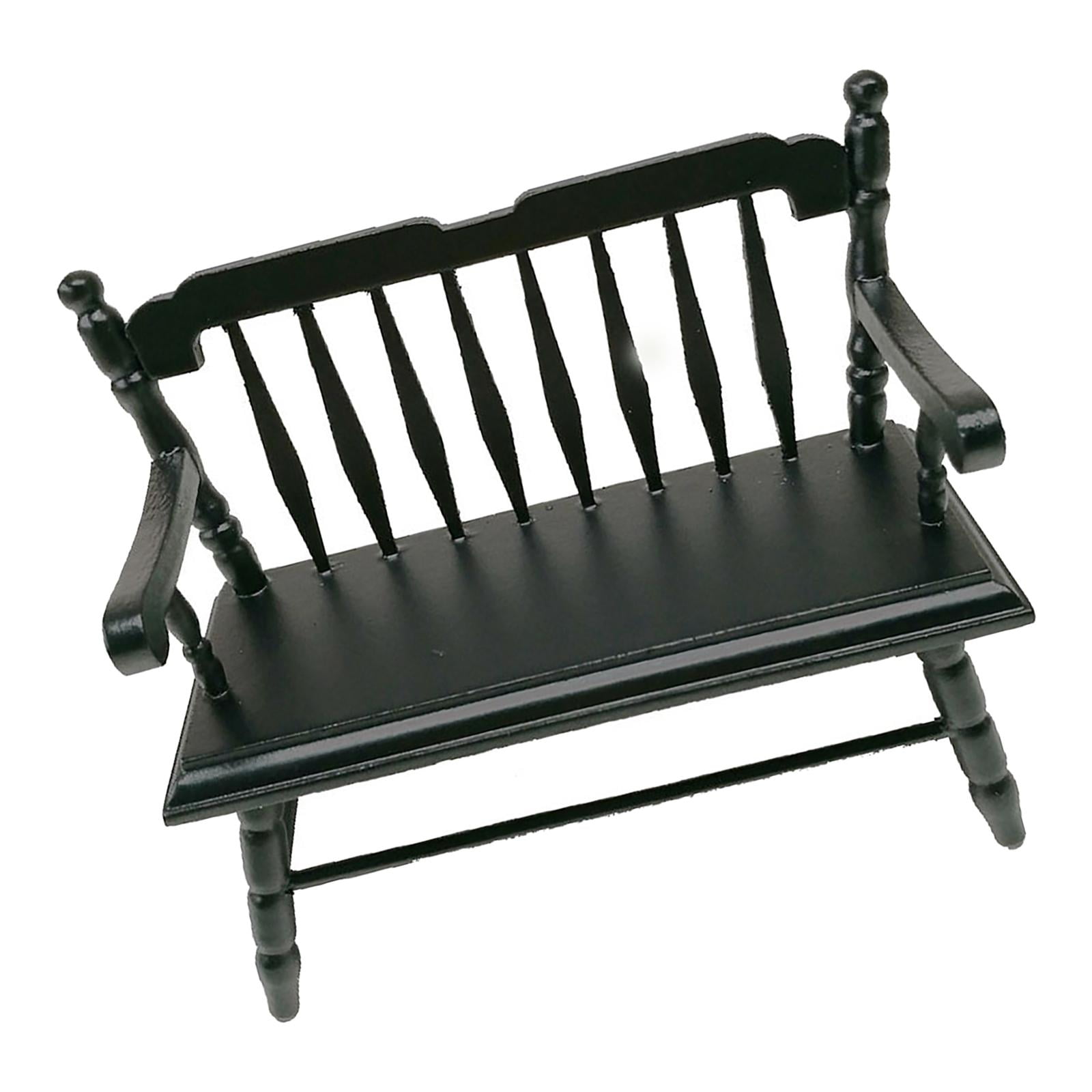 Simulation 1/12 Dollhouse Miniature Bench, Dollhouse Model Pretend Life ...