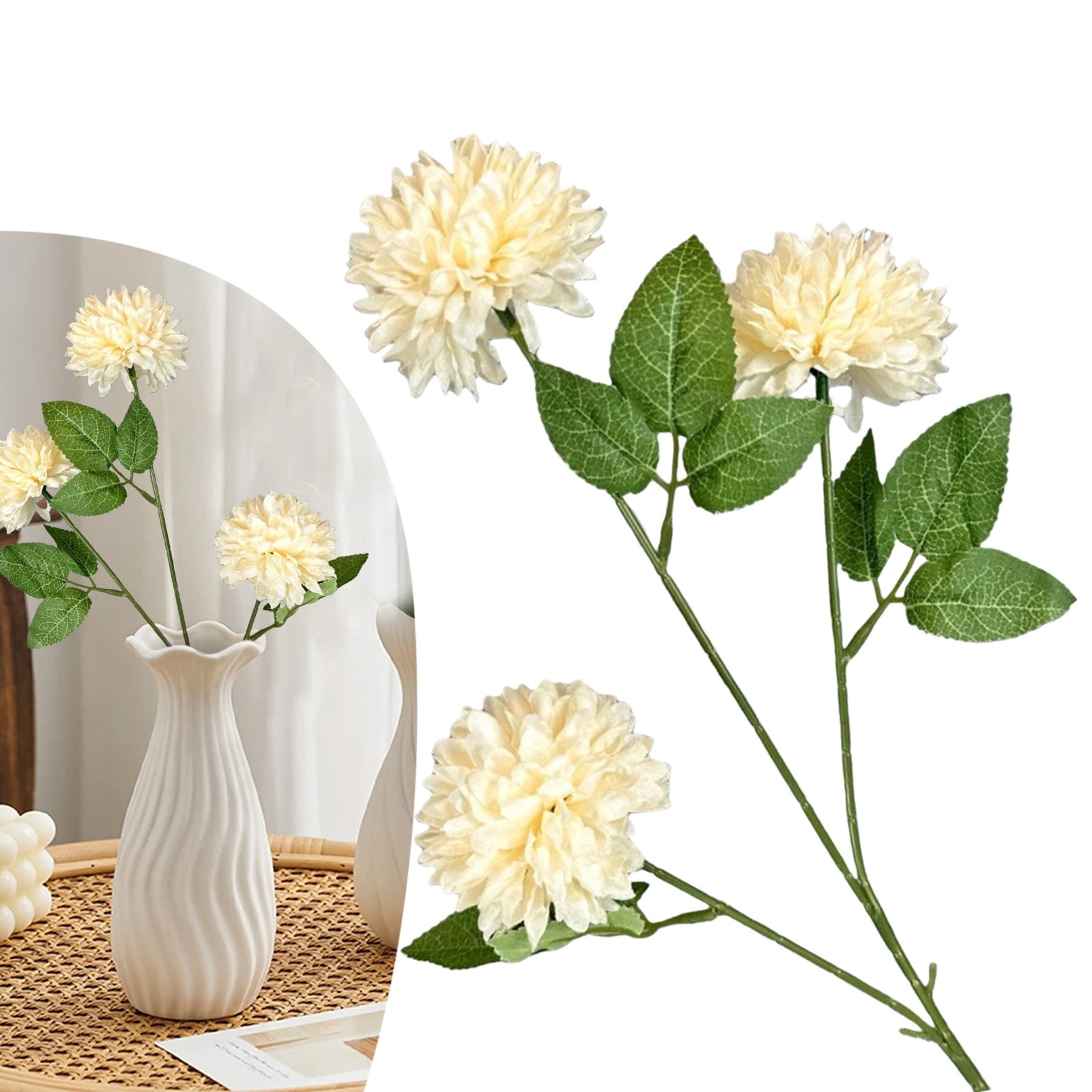 Simulation 3 Head Chrysanthemum 1 Piece Multi Color Choose 25.5Inch ...