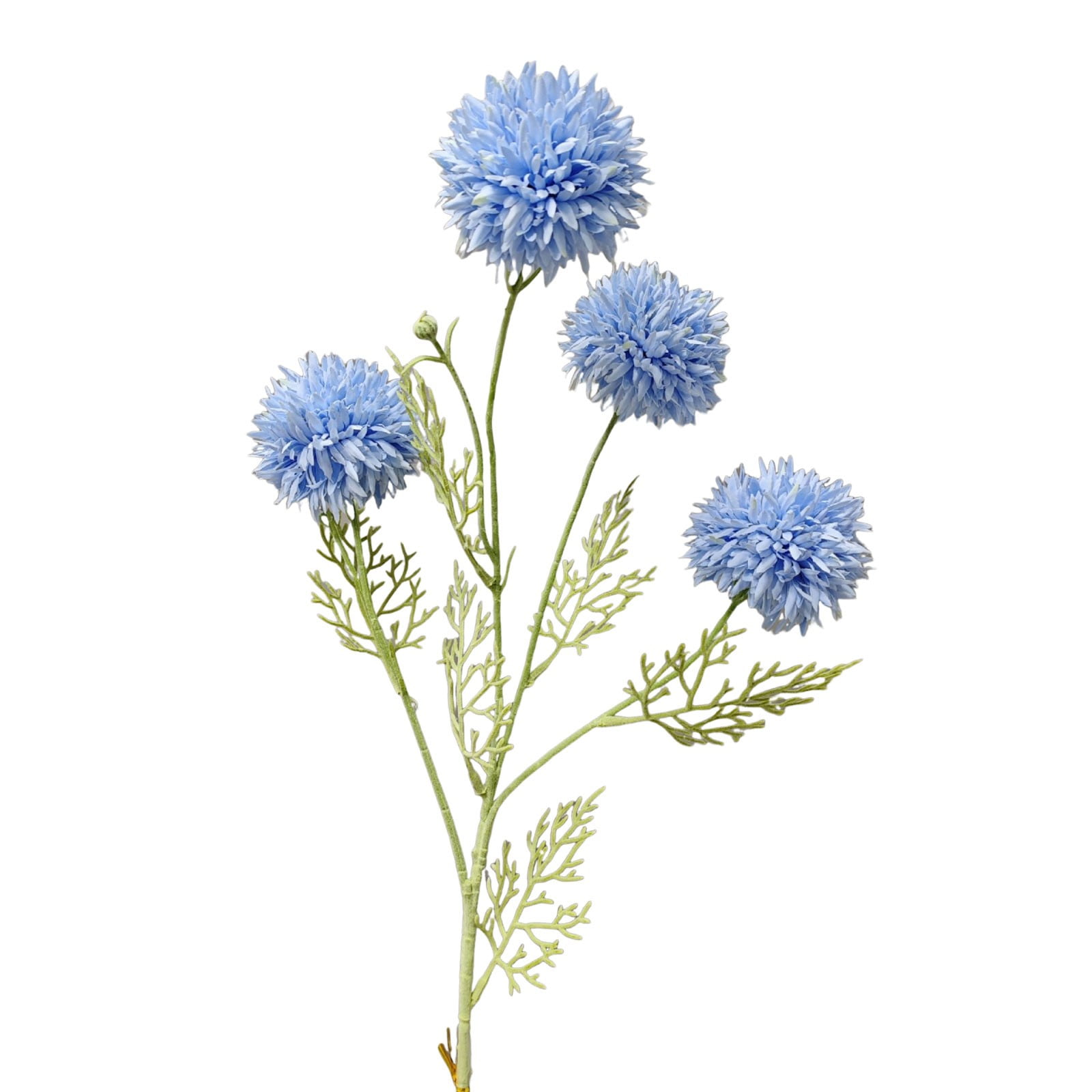 Simulation 4-Head Chrysanthemum Blue, Faux Pompon Mum Artificial ...