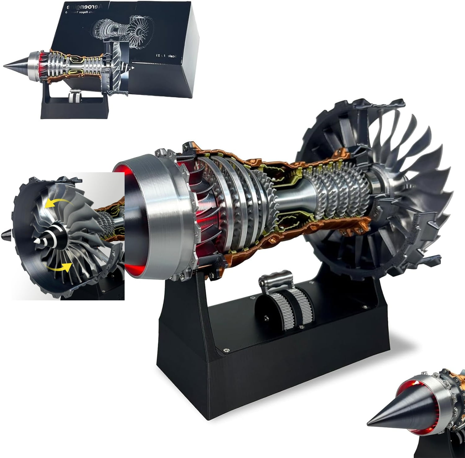 Simulation Aircraft Turbojet Engine Rotatable Model,Adjustable Speed ...
