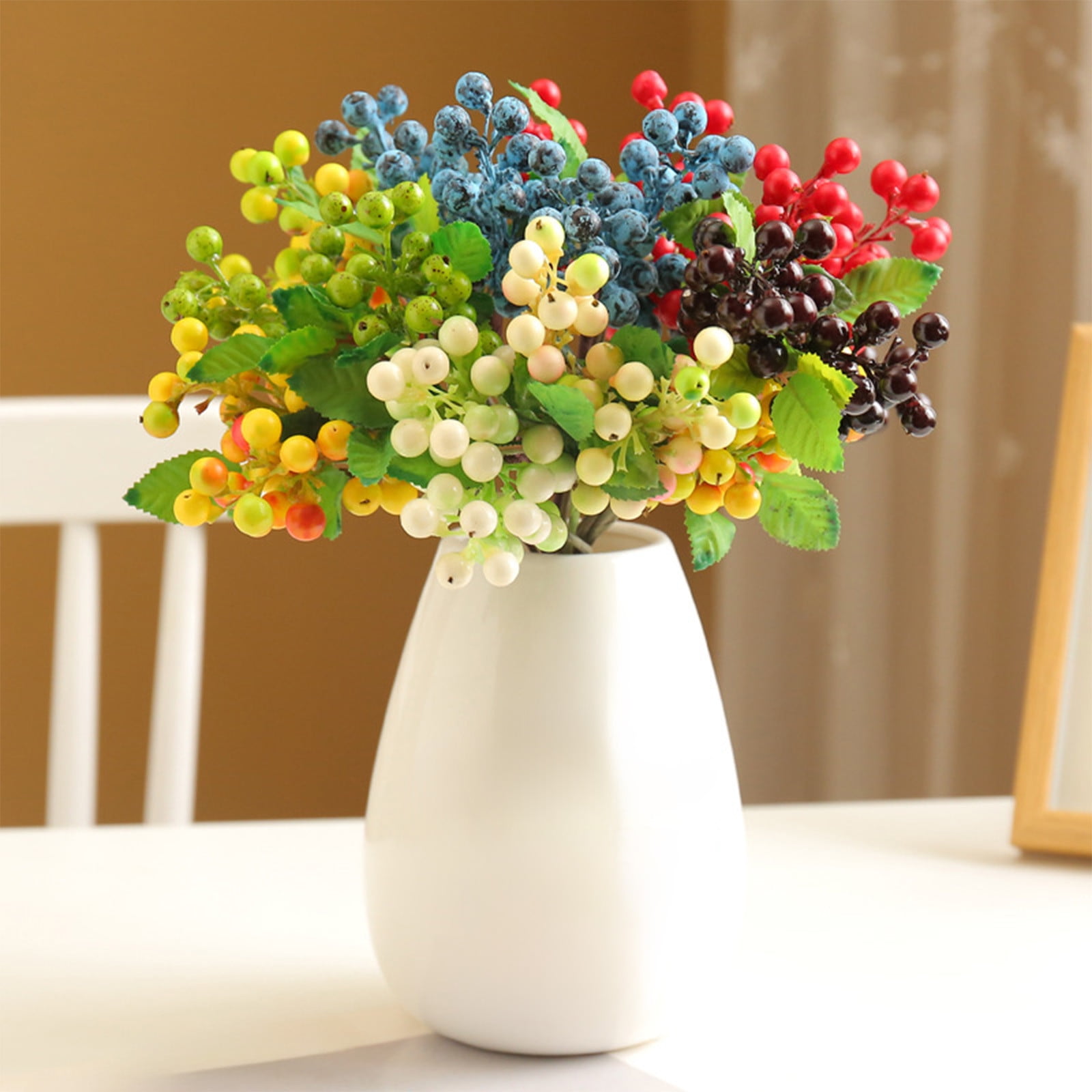 Simulation Berry Branches Foam Fruit Beans Blueberry Fruit Fake Flowers ...