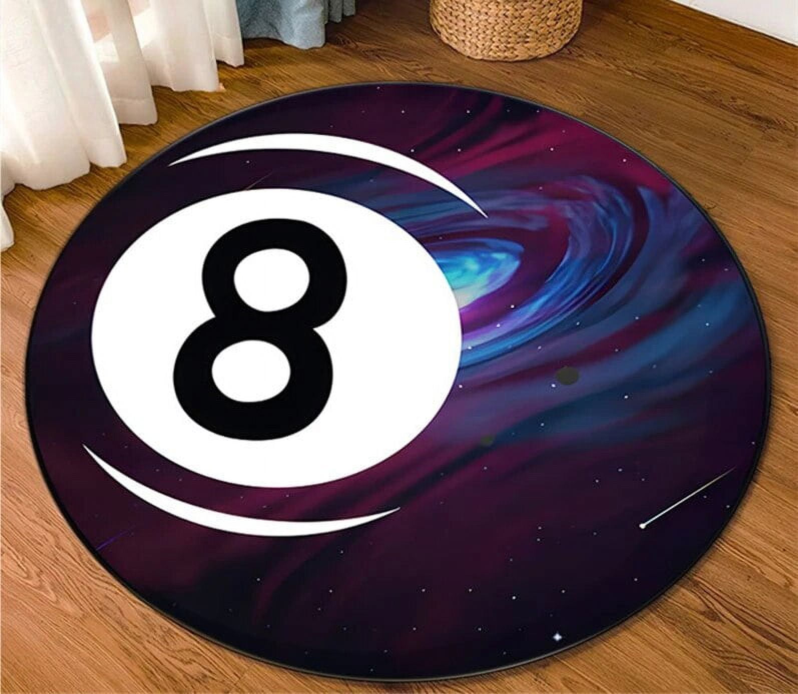 Simulation Billiards 8 Ball Rug Round Carpet Soft Chair Pad Anti-slip ...