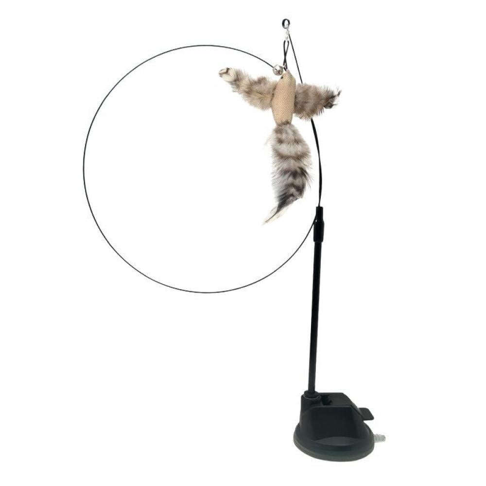 Simulation Bird interactive Cat Toy with Suction Cup Funny Feather Bird ...