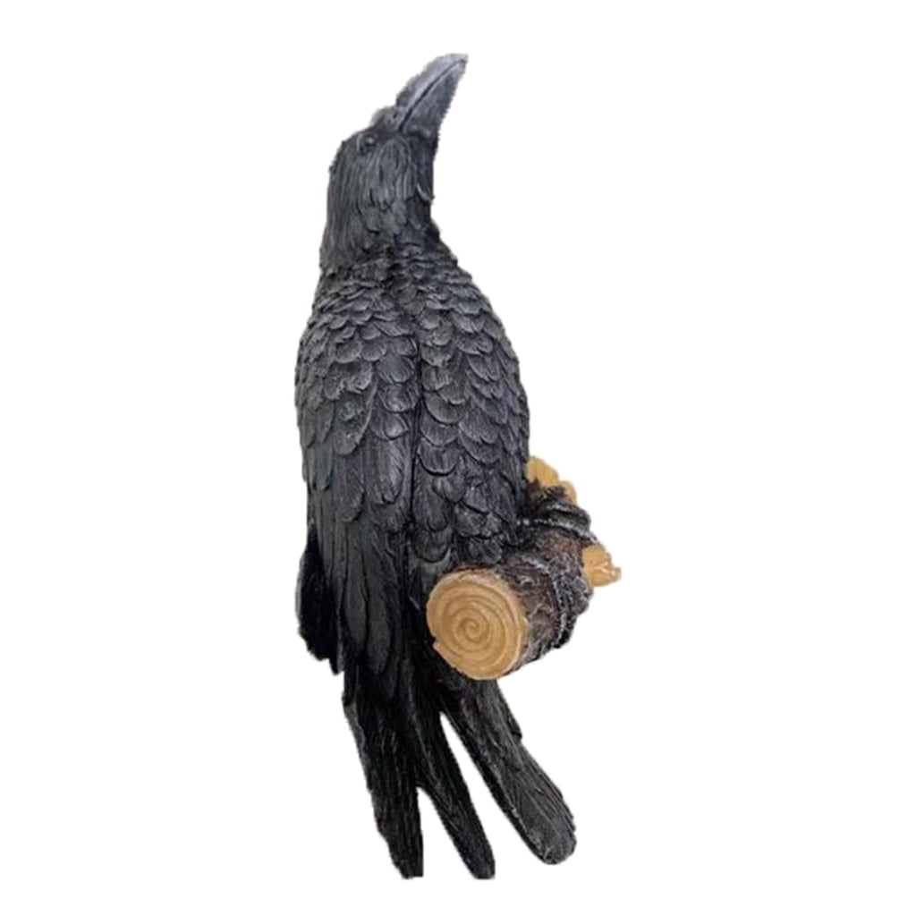 Simulation Black Crow Model Resin Craft Bird Sculpture Artificial Crow ...