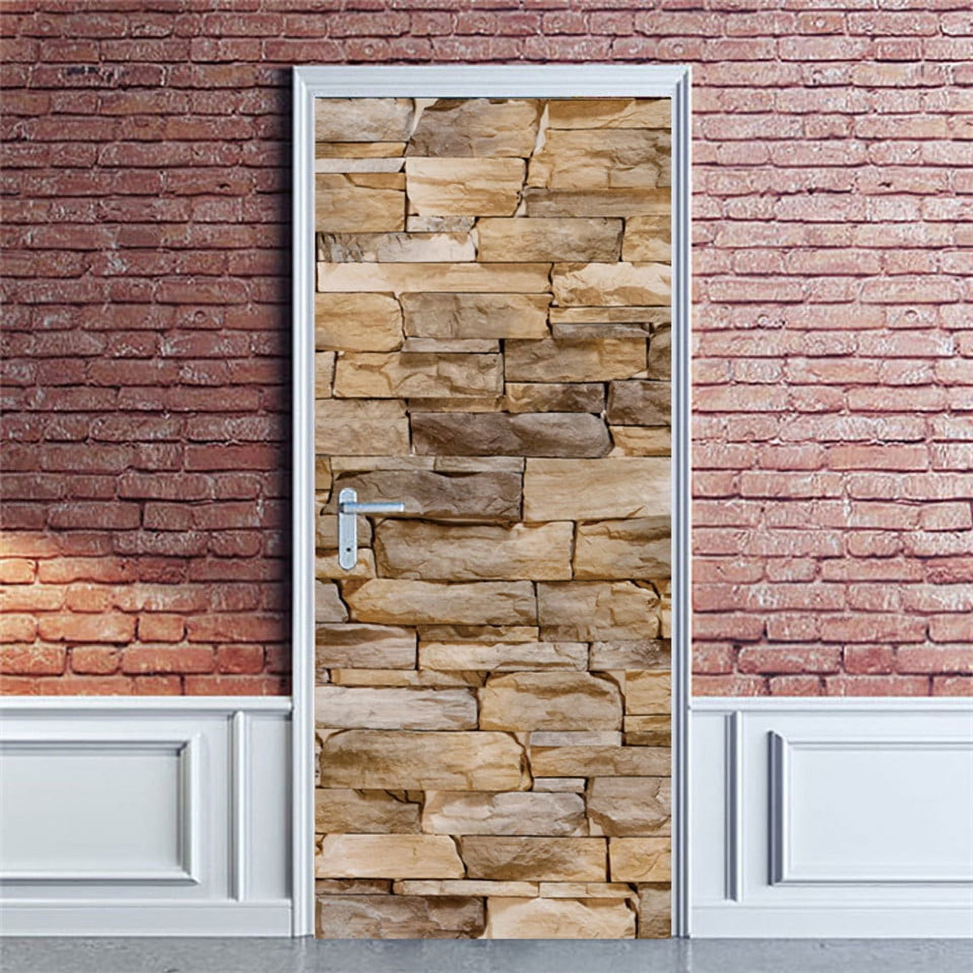 Simulation Brick Door Sticker Adhesive Removable Wallpaper Waterproof ...