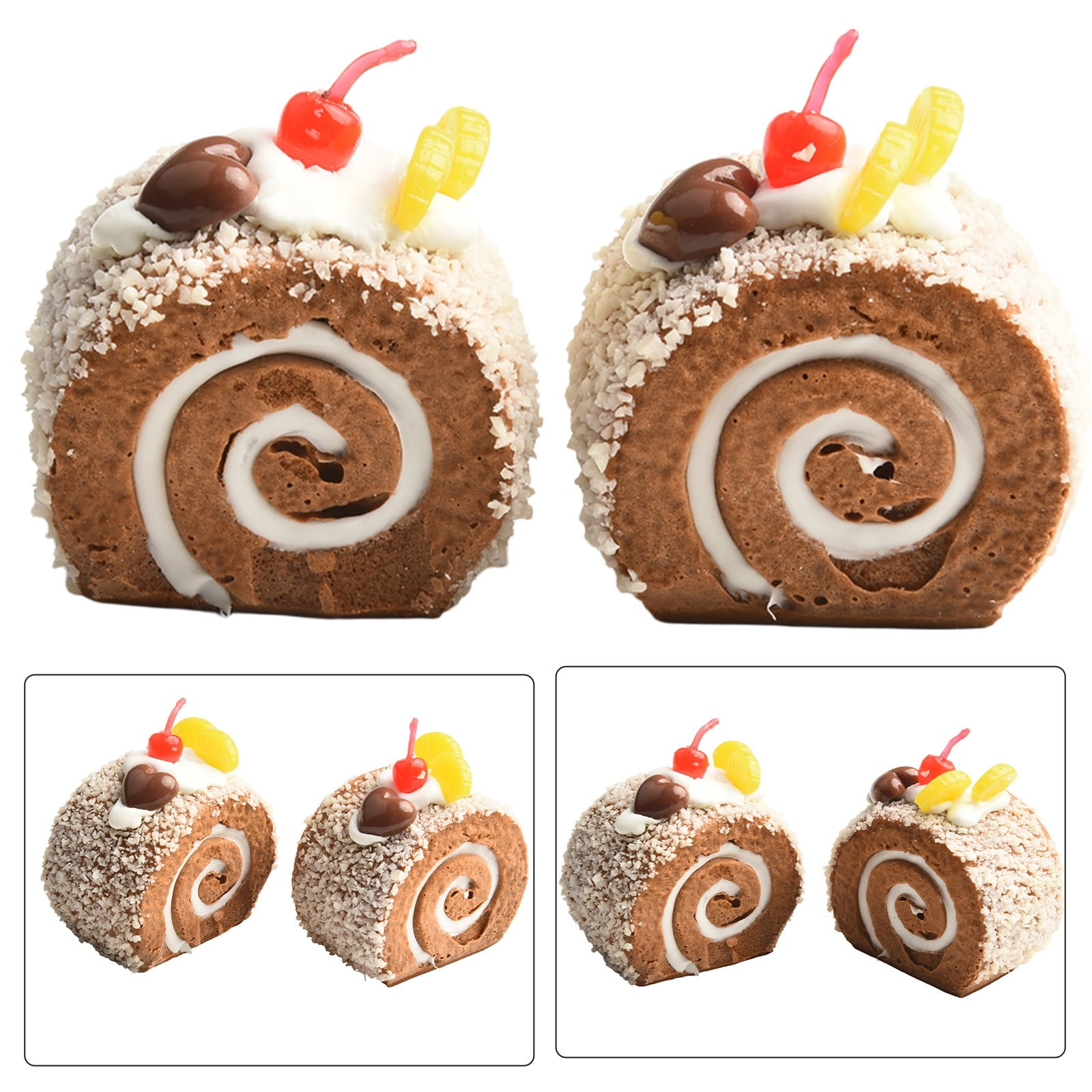 Simulation Cake Fake Fruit Bread Model Swiss Roll Shop Window Home ...