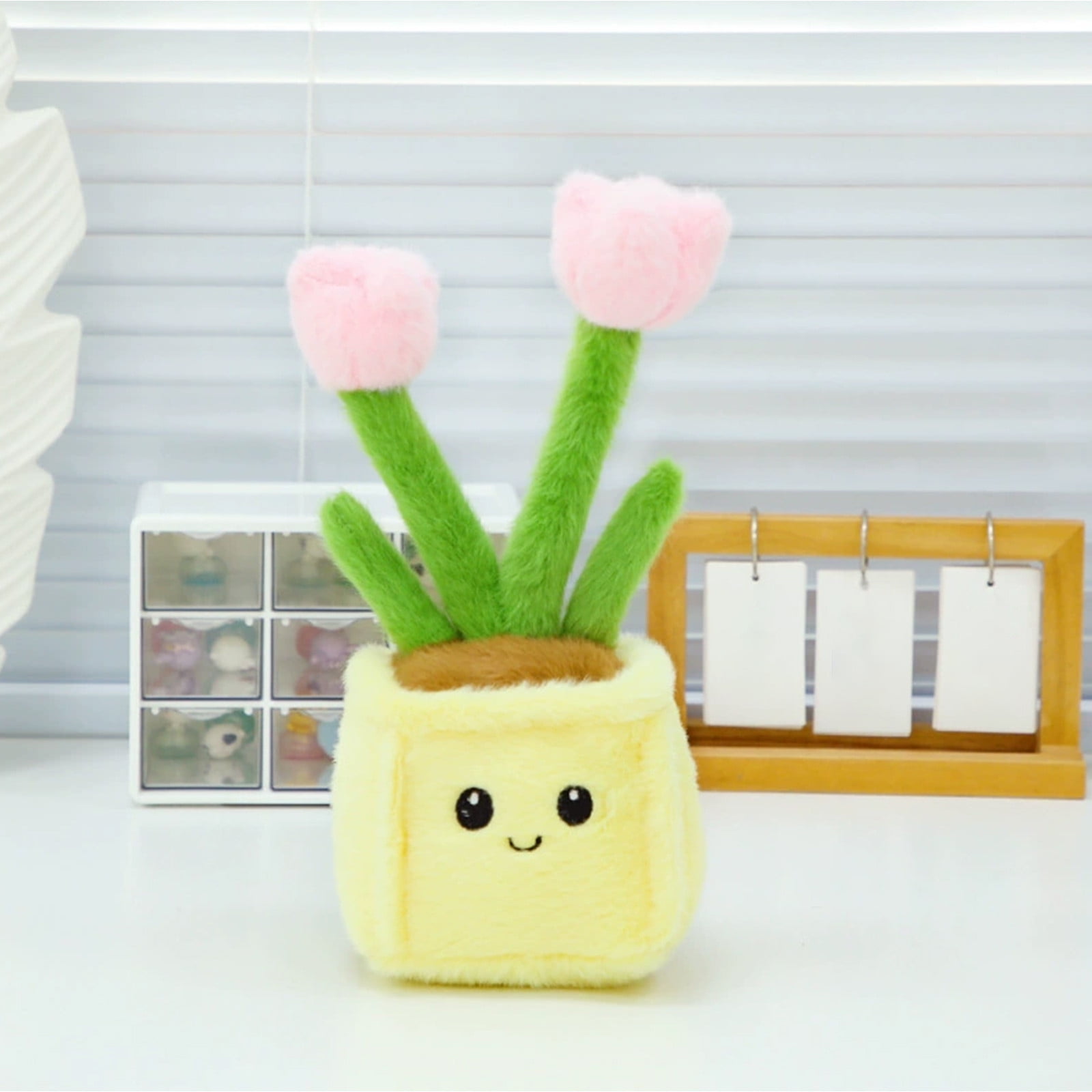 Simulation Cartoon Sunflower Tulip Potted Plant Plush Toy, Stuffed ...