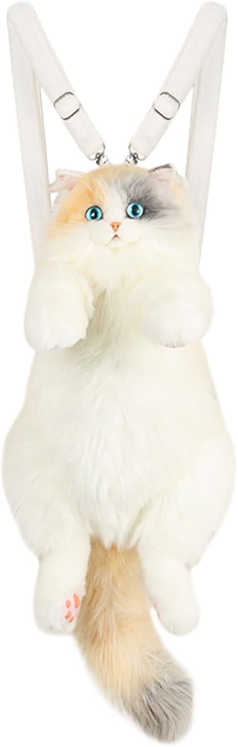Simulation Cat Backpack - Cat Plush Backpack, Cat-Themed Backpack ...