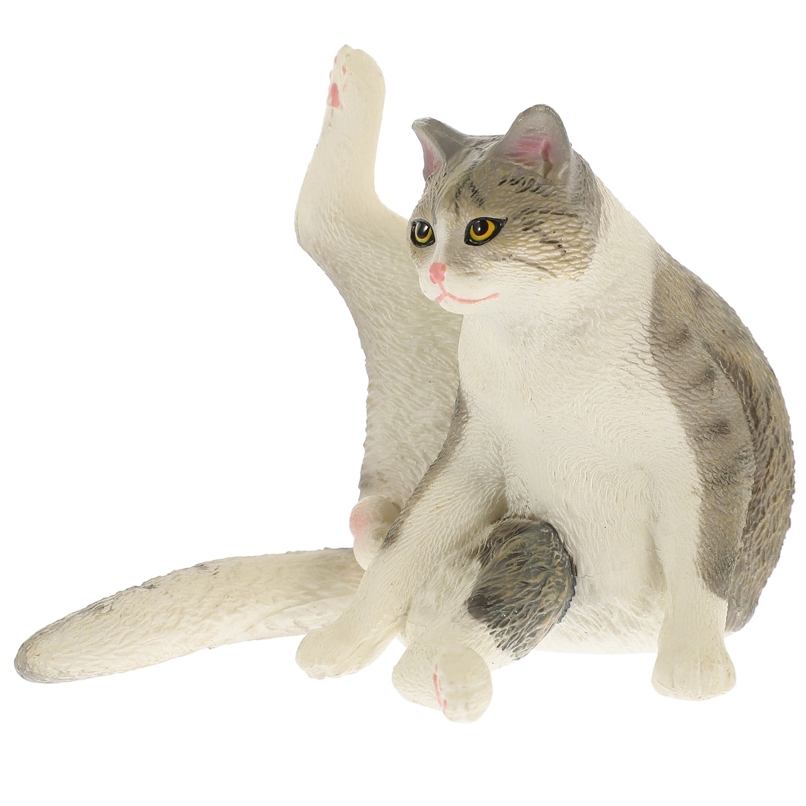 Raindrops Decorative Statue Realistic Design Sitting Cat Pose Multi ...