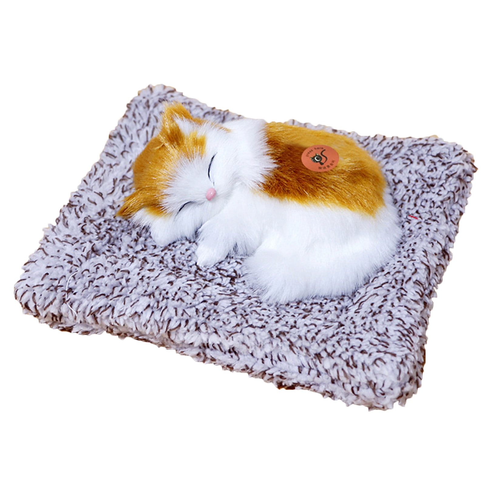 Simulation Cat Dog Static Model Flannel Plush Toy Fluff Hair Kitten ...