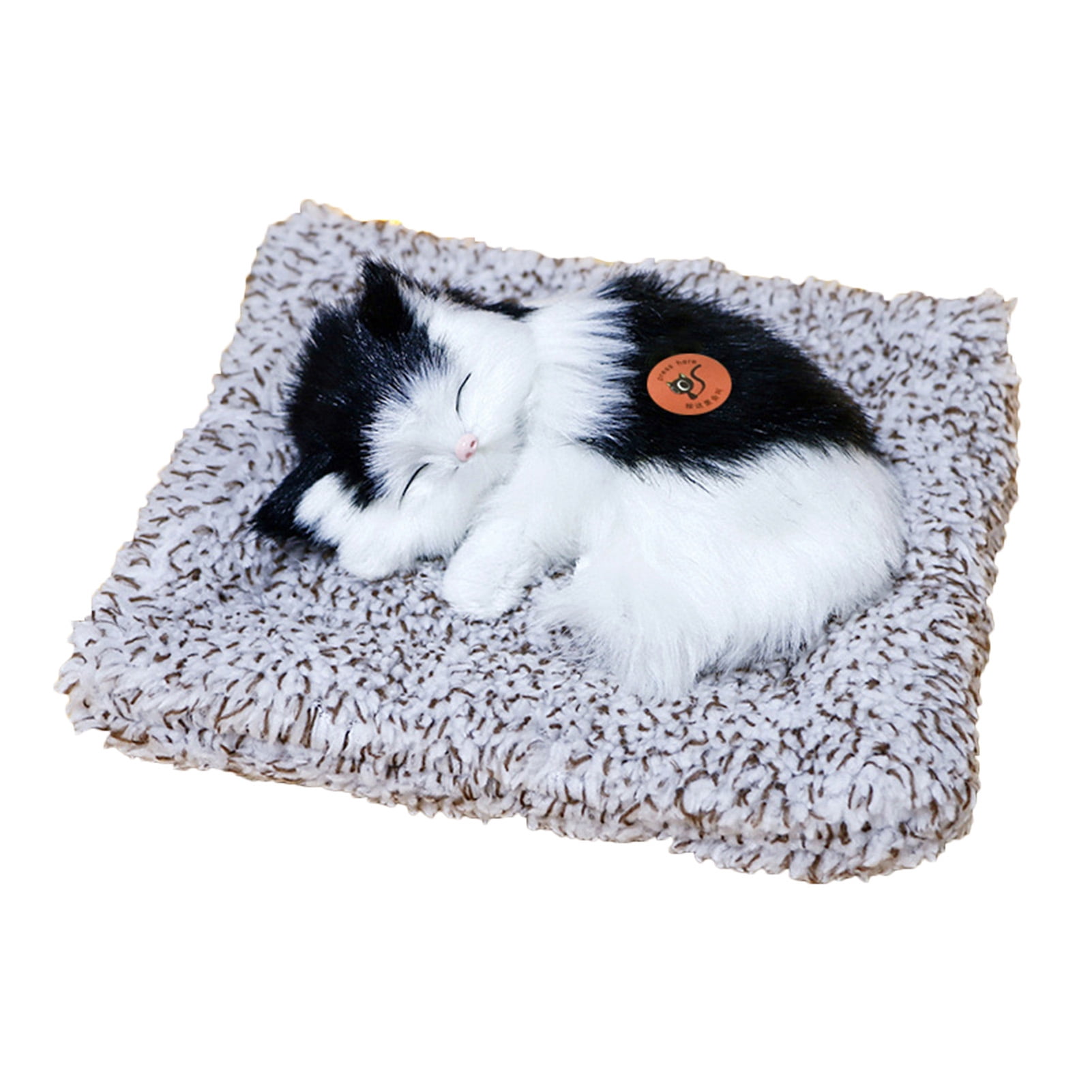 Simulation Cat Dog Static Model Flannel Plush Toy Fluff Hair Kitten ...