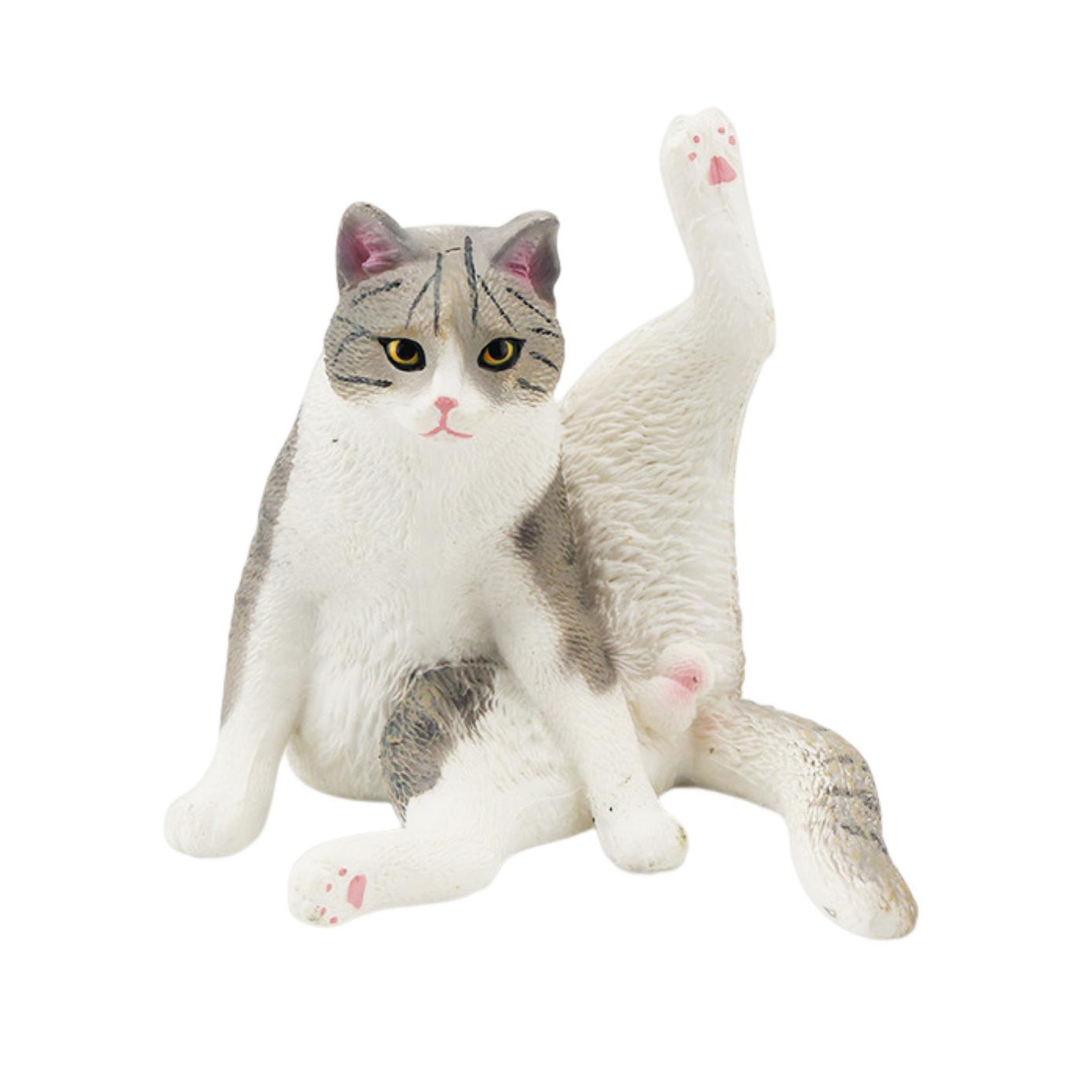 Simulation Cat Figurine PVC Solid Kitten Model Realistic Miniature Cute ...