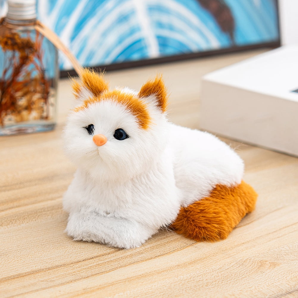 Simulation Cat Plush Toys Soft Stuffed Kitten Plush Doll With Sound ...