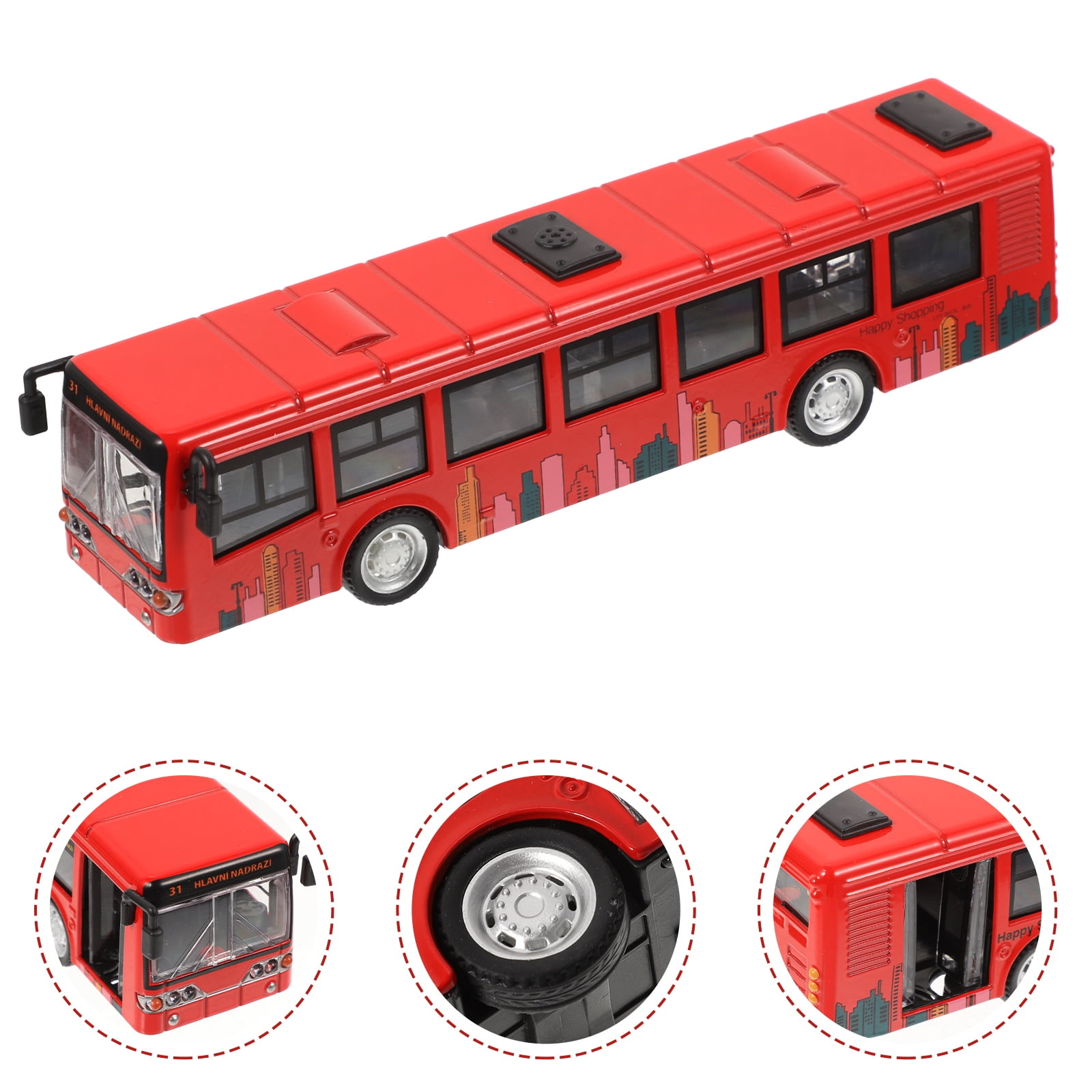 Simulation City Bus Model Pull Back Bus Toy Car Toy Vehicles Toy for ...