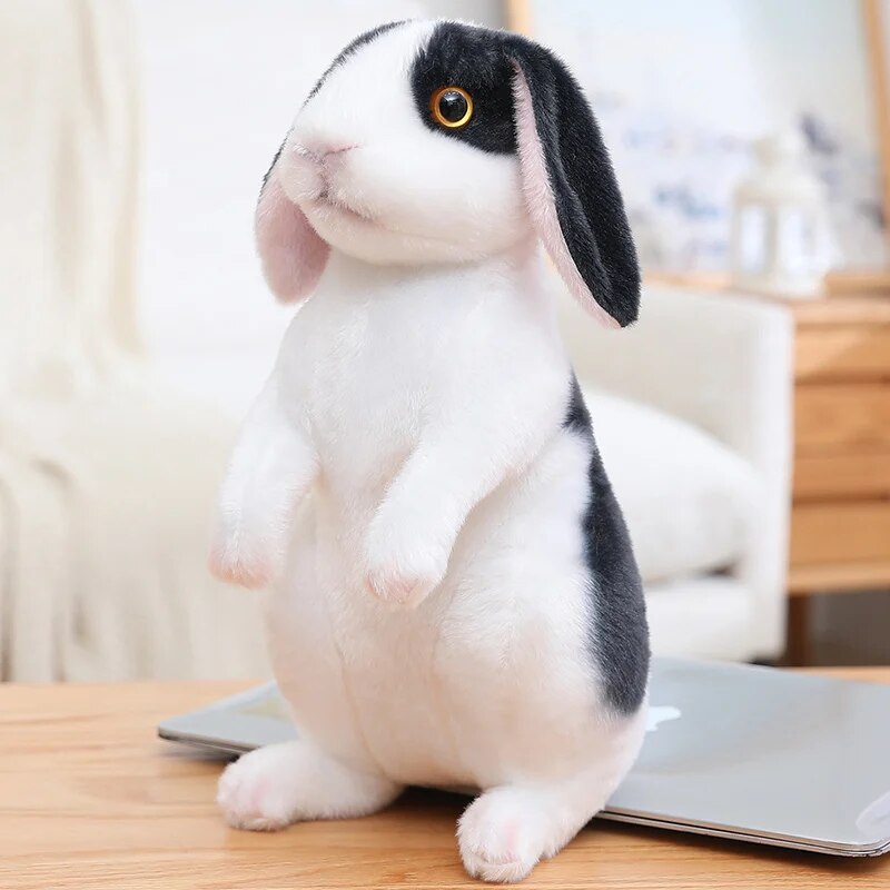 Simulation Cute Long Ears Rabbit Plush Toy Lifelike Animal Stuffed Lop ...