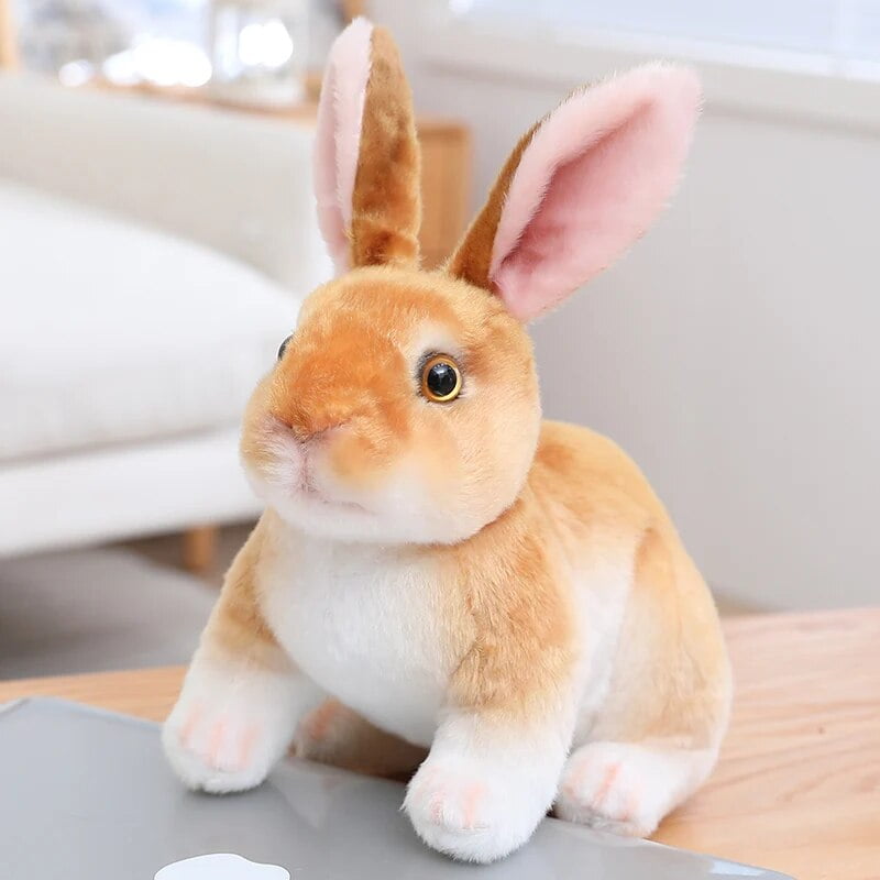 Simulation Cute Long Ears Rabbit Plush Toy Lifelike Animal Stuffed Lop ...