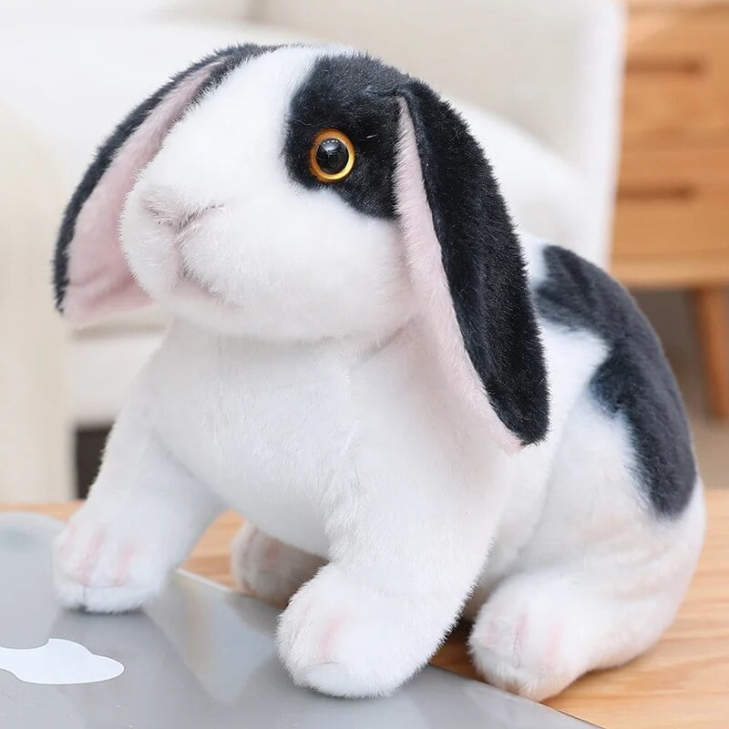 Simulation Cute Long Ears Rabbit Plush Toy Lifelike Animal Stuffed Lop ...