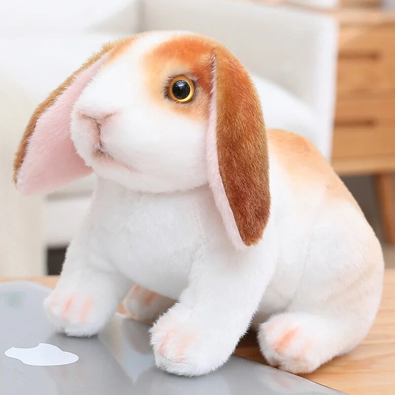 Simulation Cute Long Ears Rabbit Plush Toy Lifelike Animal Stuffed Lop ...