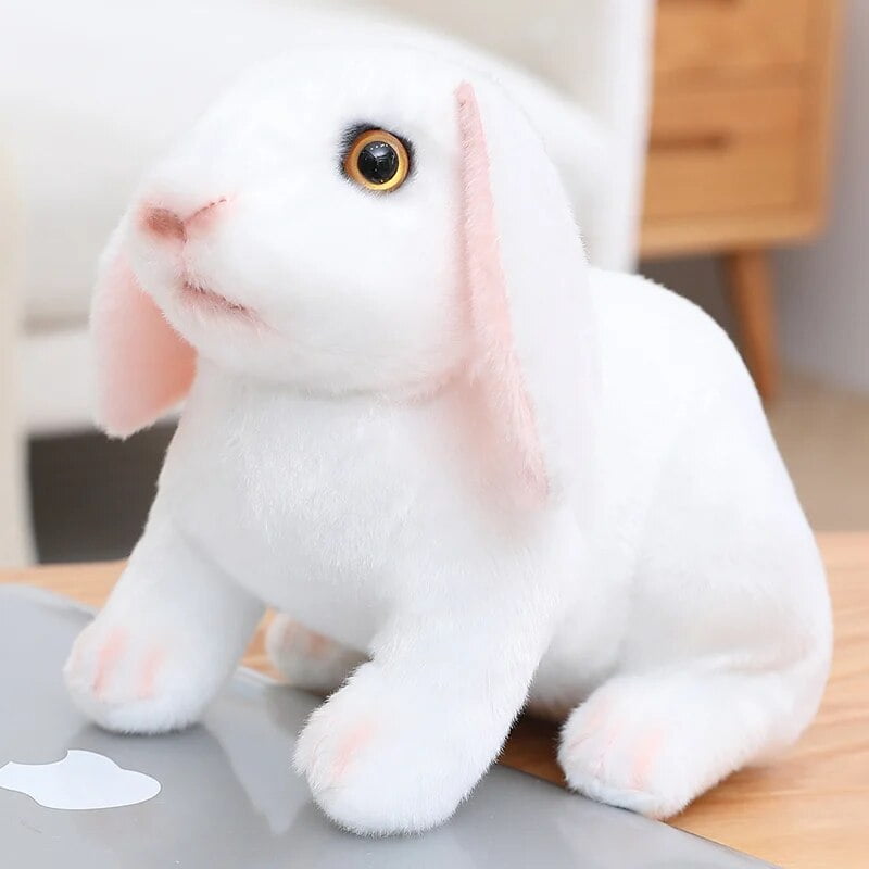 Simulation Cute Long Ears Rabbit Plush Toy Lifelike Animal Stuffed Lop ...