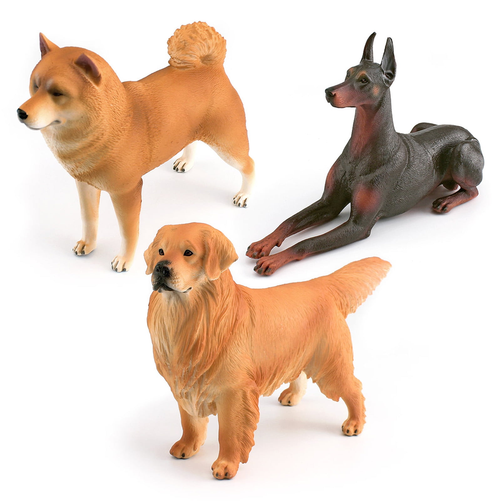 Simulation Dog Figurine Cute Shiba-Inu - Golden-Retriever Dobermann PVC ...