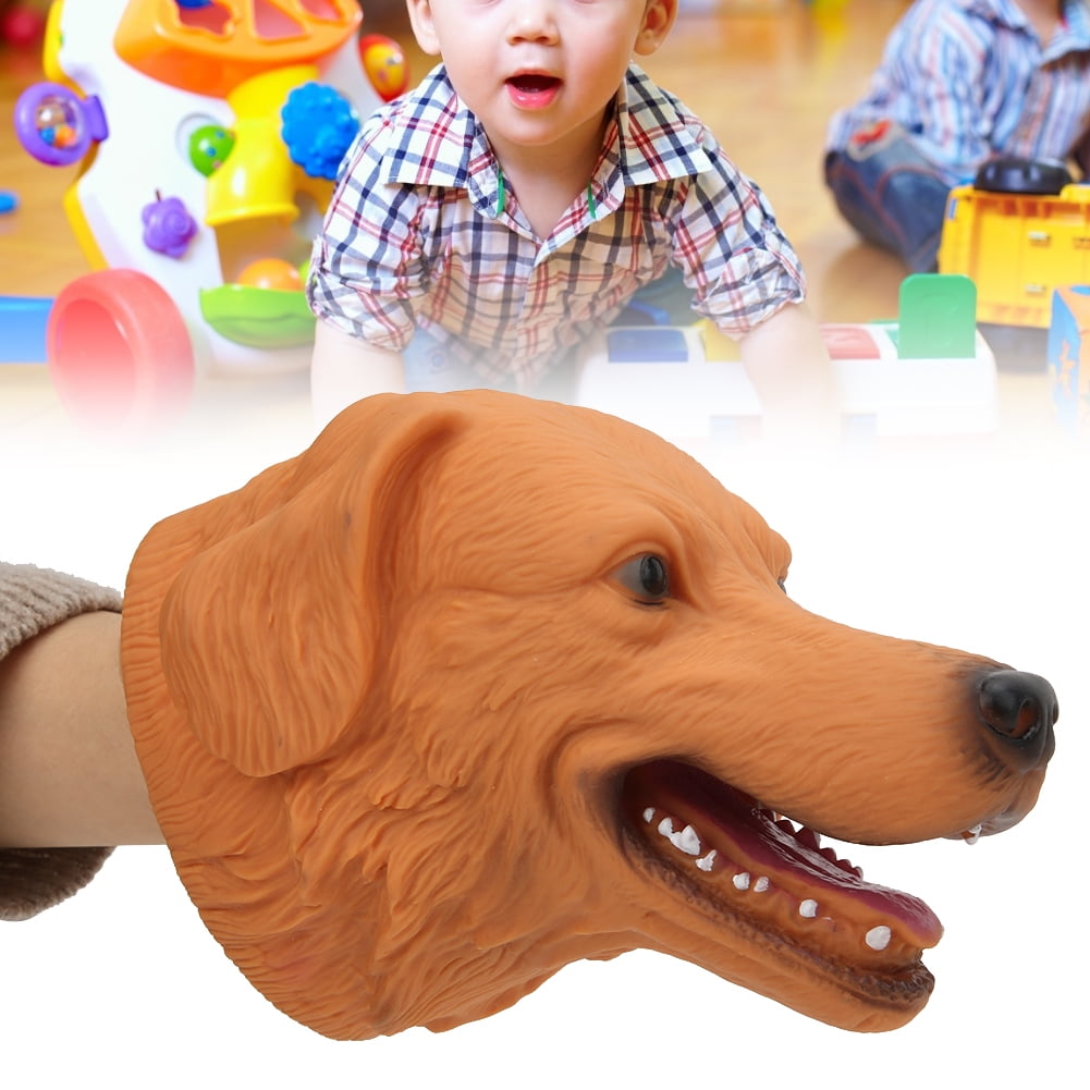 Simulation Dog Model Toy Hand Puppet Gloves Telling Story Doll Children ...