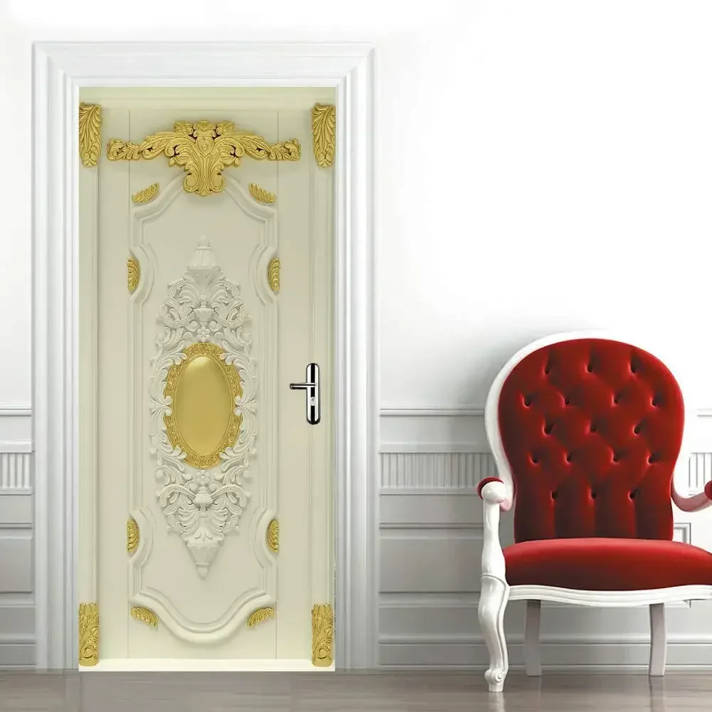 Simulation Door Sticker Dilapidated Iron Gate Decals Mural Removable 3D ...