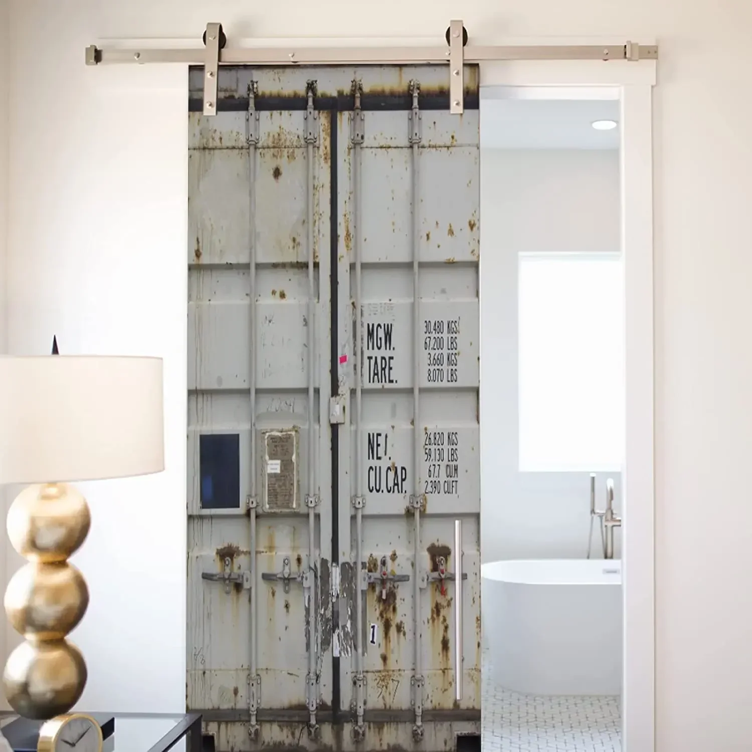 Simulation Door Sticker Dilapidated Iron Gate Decals Mural Removable 3D ...