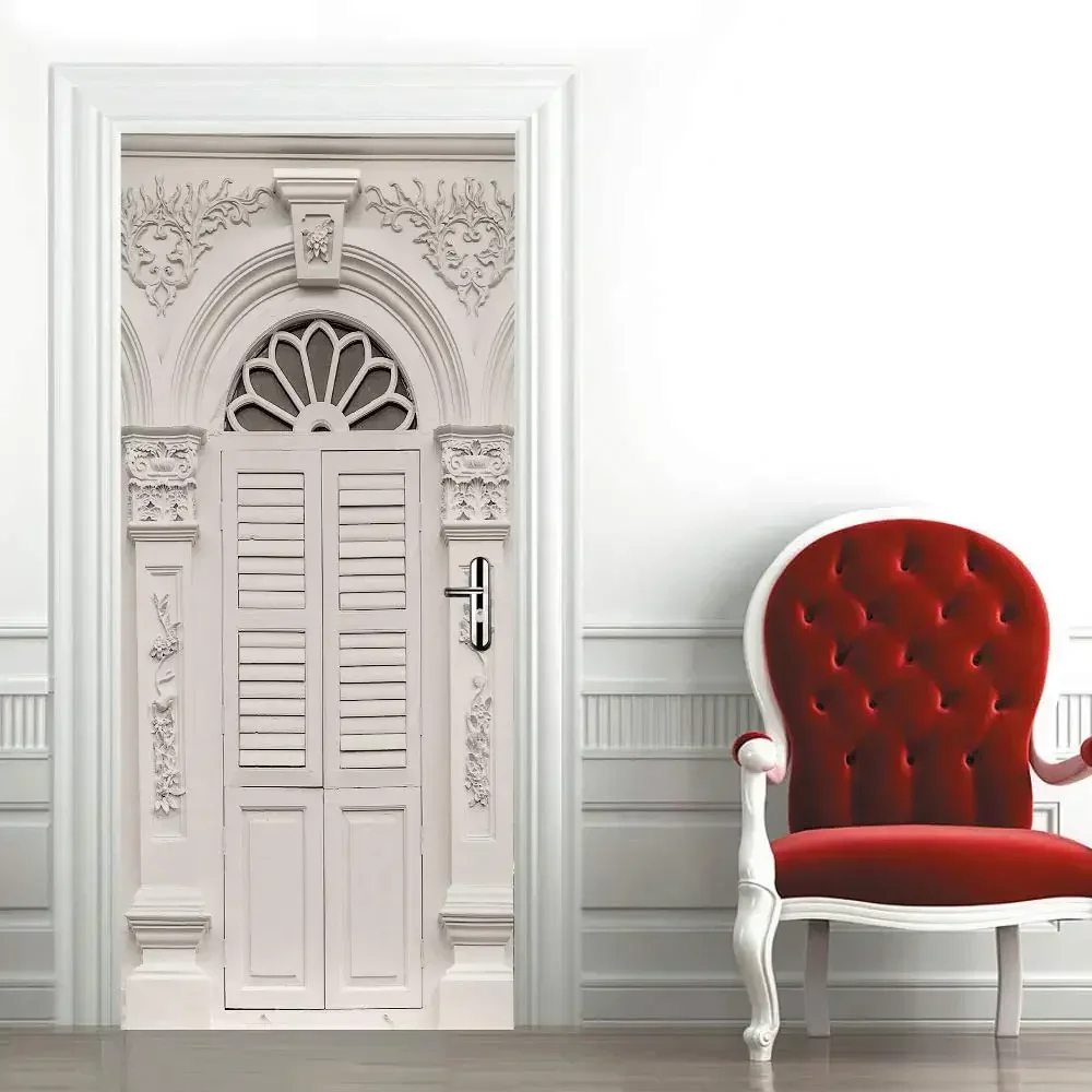 Simulation Door Sticker Dilapidated Iron Gate Decals Mural Removable 3D ...