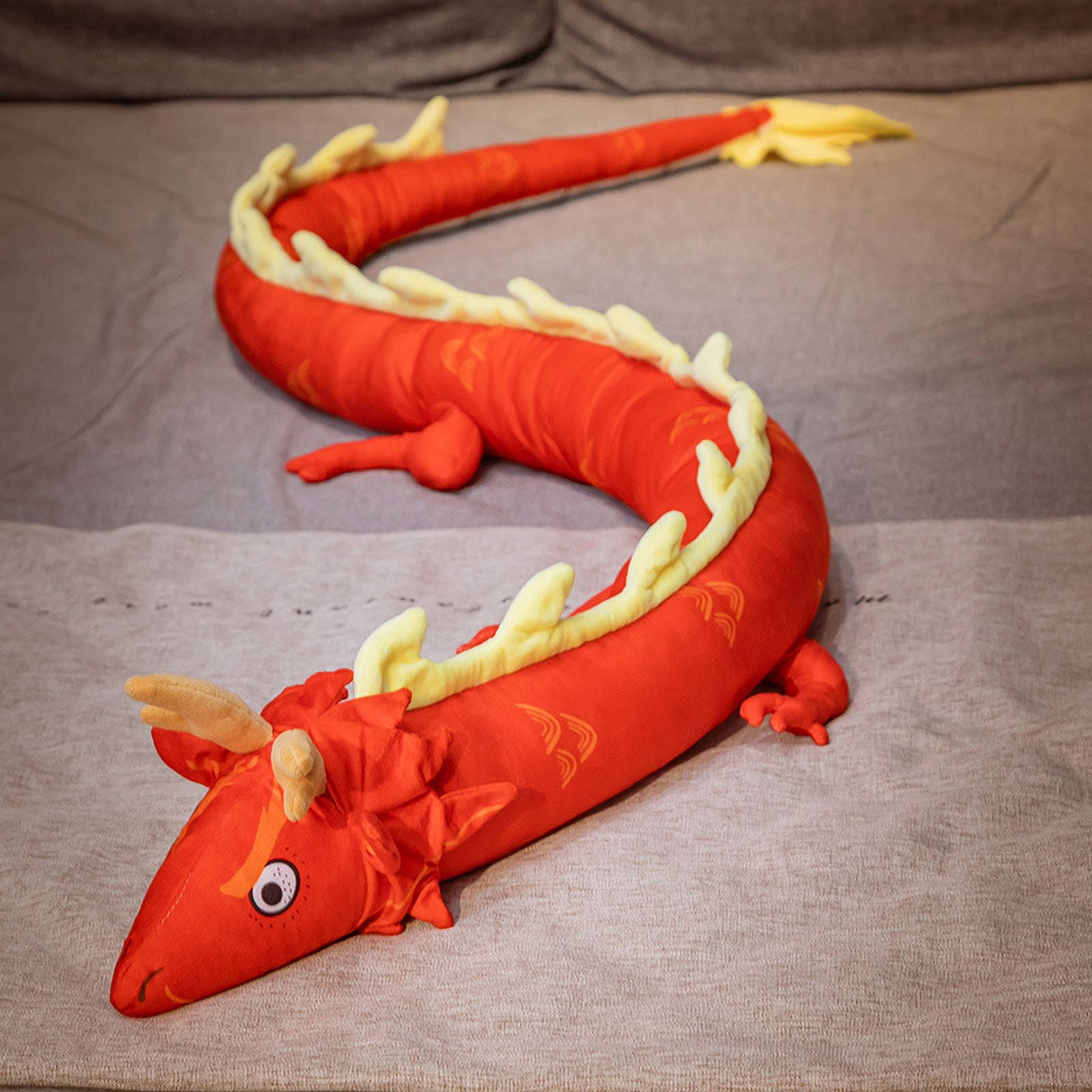 Simulation Dragon Long Pillow Hugs Cute Snake Plush Toy Soft Cartoon ...