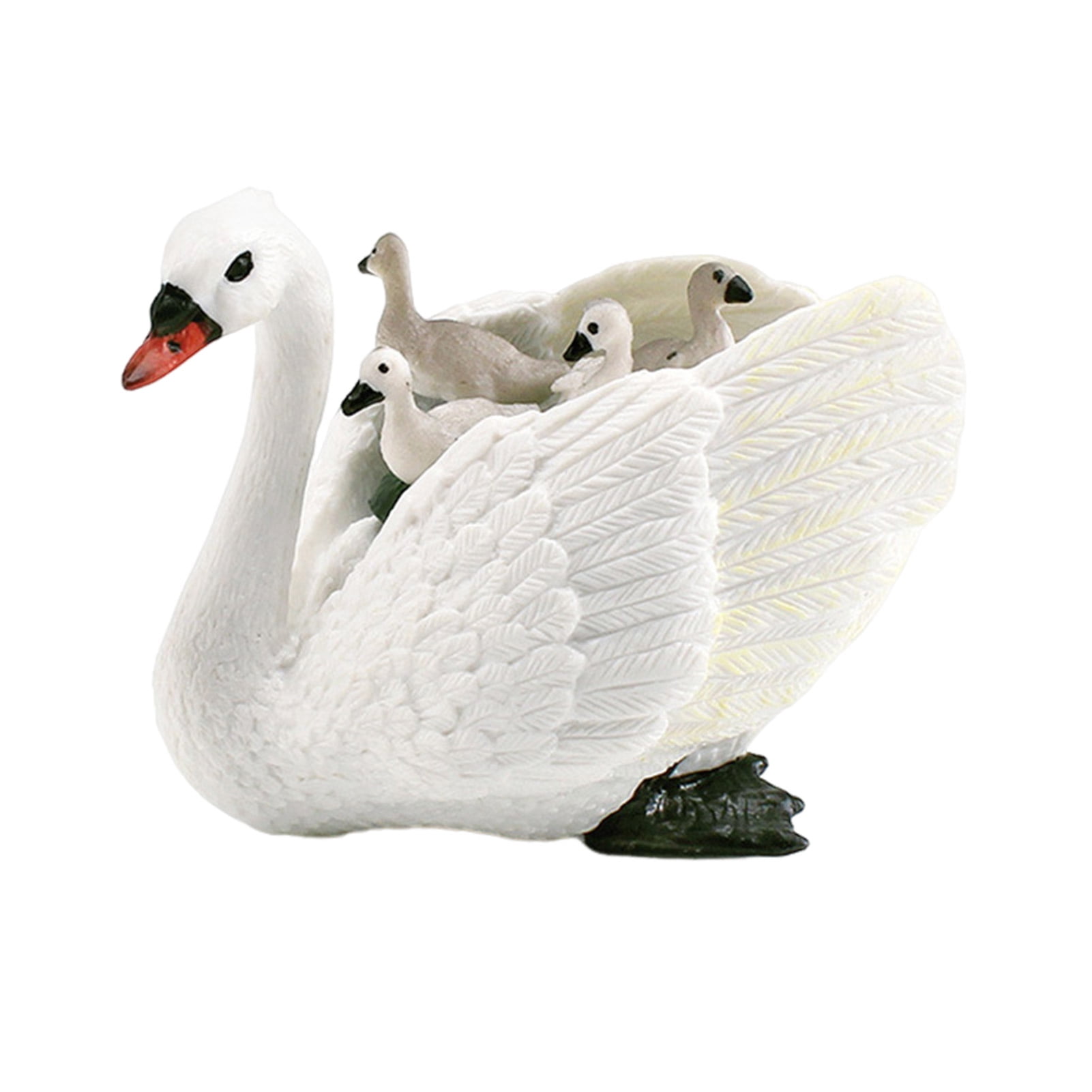 Simulation Farm Animal Figurine Miniature Black/White Swan Solid Model ...