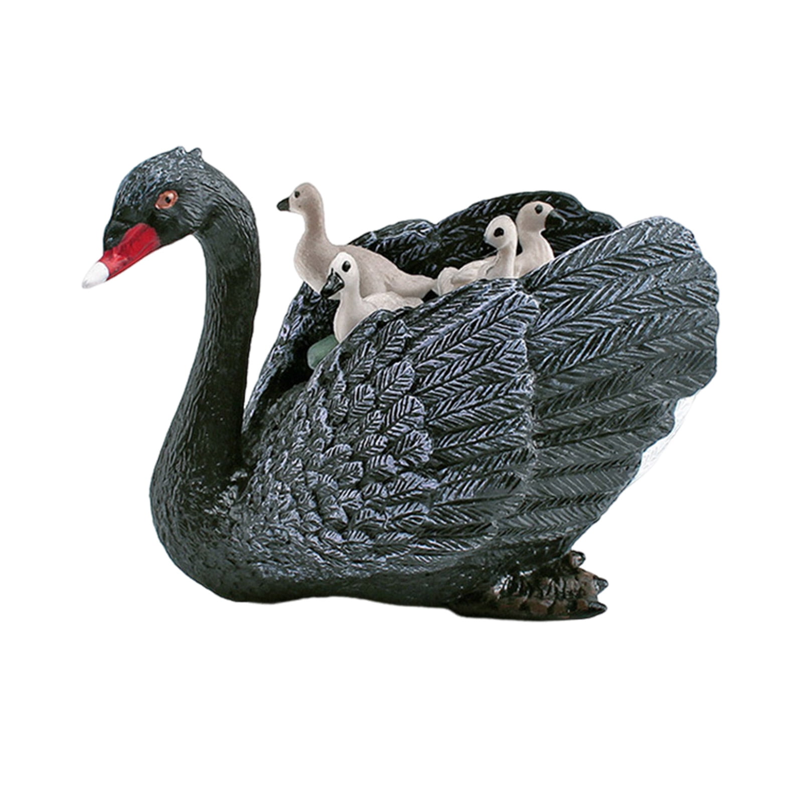 Simulation Farm Animal Figurine Miniature Black/White Swan Solid Model ...
