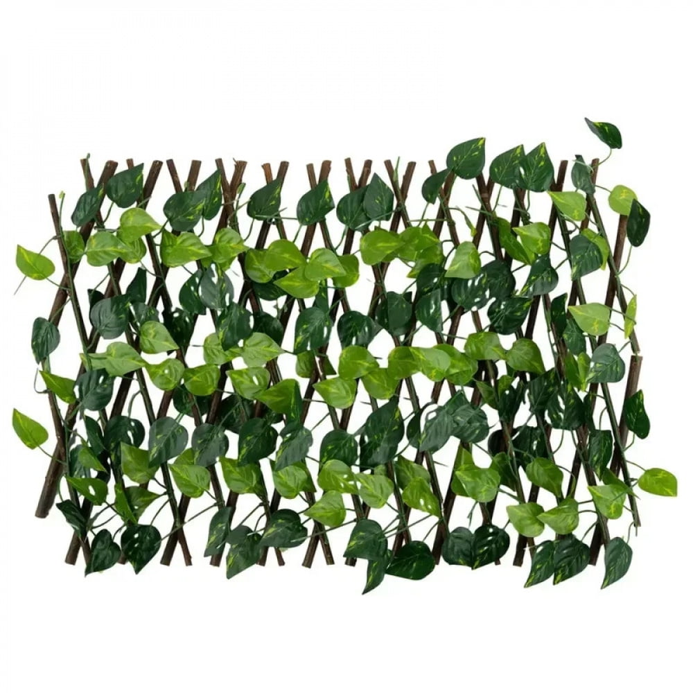 Simulation Fence Telescopic Fence Fake Flowers Green Leaves Garden ...