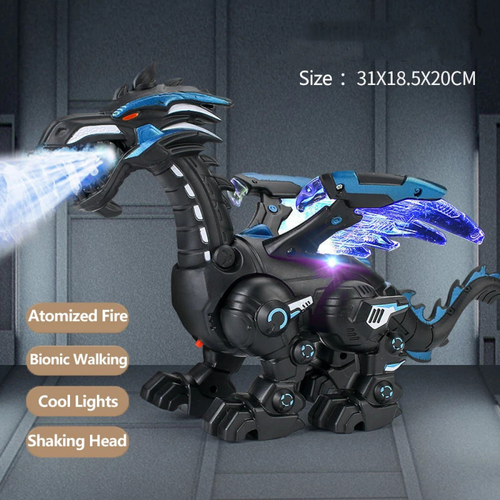 Simulation Fire Mechanical Dinoasur Water Spray Cool Light Electric ...