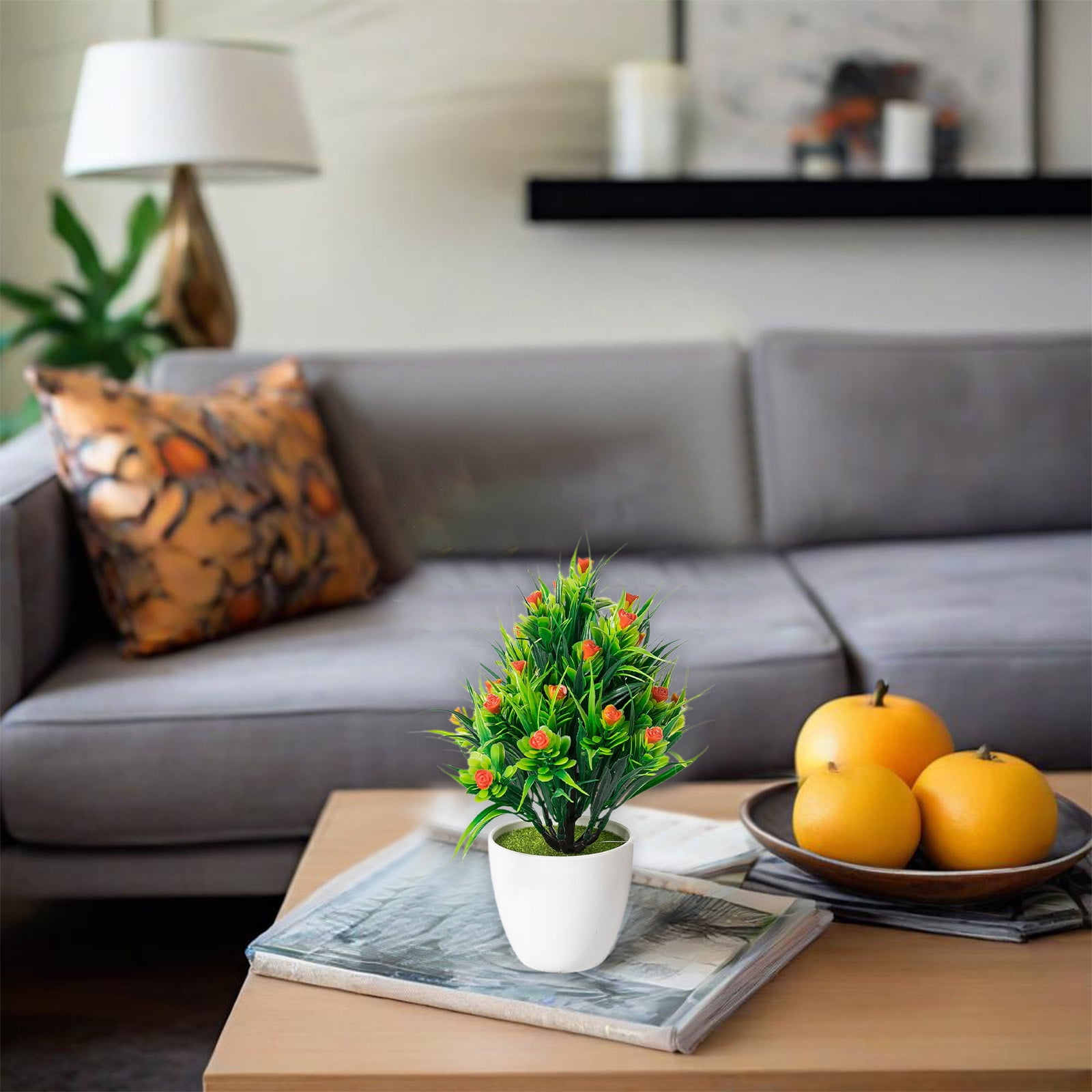 Simulation Flower Bouquet, Living Room Table Decor, Glass Vase ...