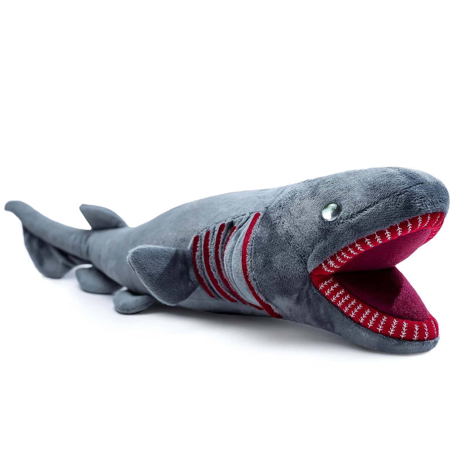 Simulation Frilled Shark Plush Toy -Grey Long Lifelike Frilled Six Gill ...