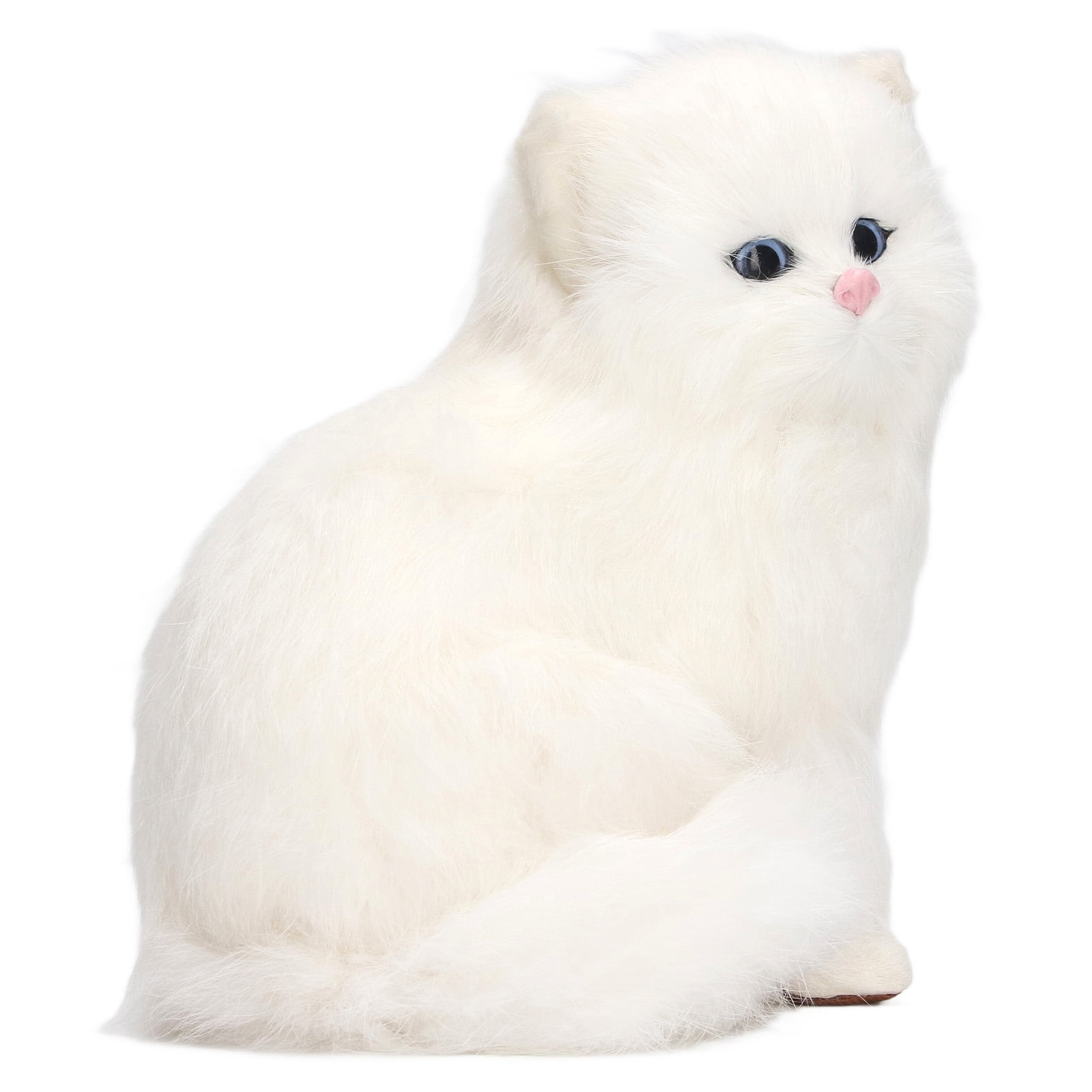 Simulation Furry Cat Figurine Mini Kitten Decorative Statue Synthetic ...