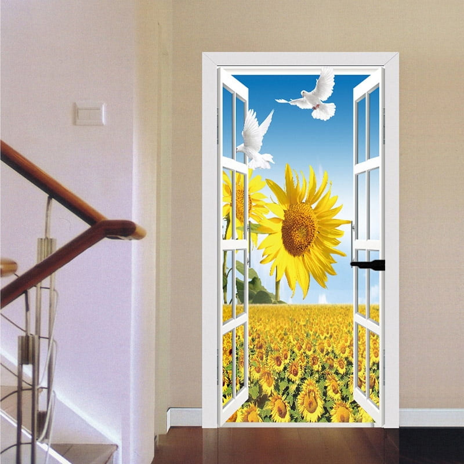 Simulation Gate Door Stickers Self-adhesive Waterproof Wallpaper For ...