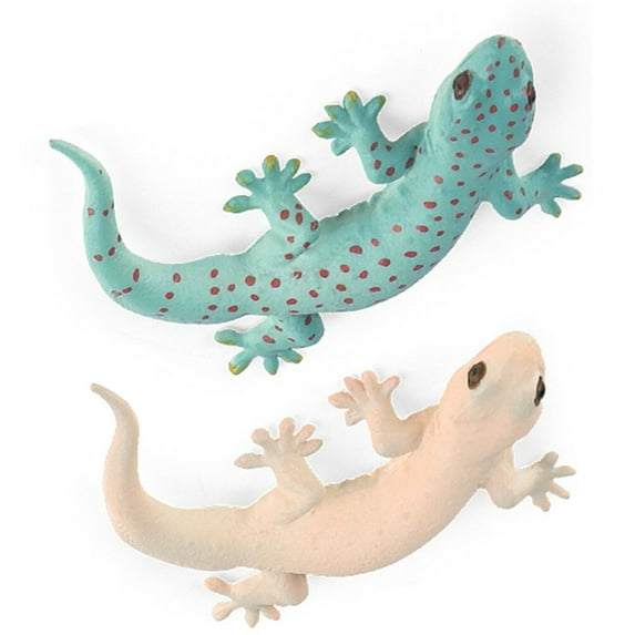 Simulation Gecko 2 Pcs Lizard Figurines Boys Toys Robot Statue Glass ...