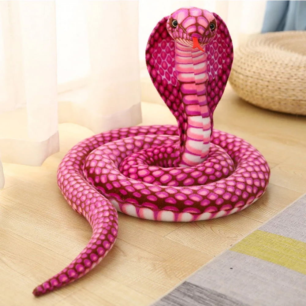 Simulation Giant Plush Toys Stuffed Animal Cobra Plush Toy Snake Cute ...