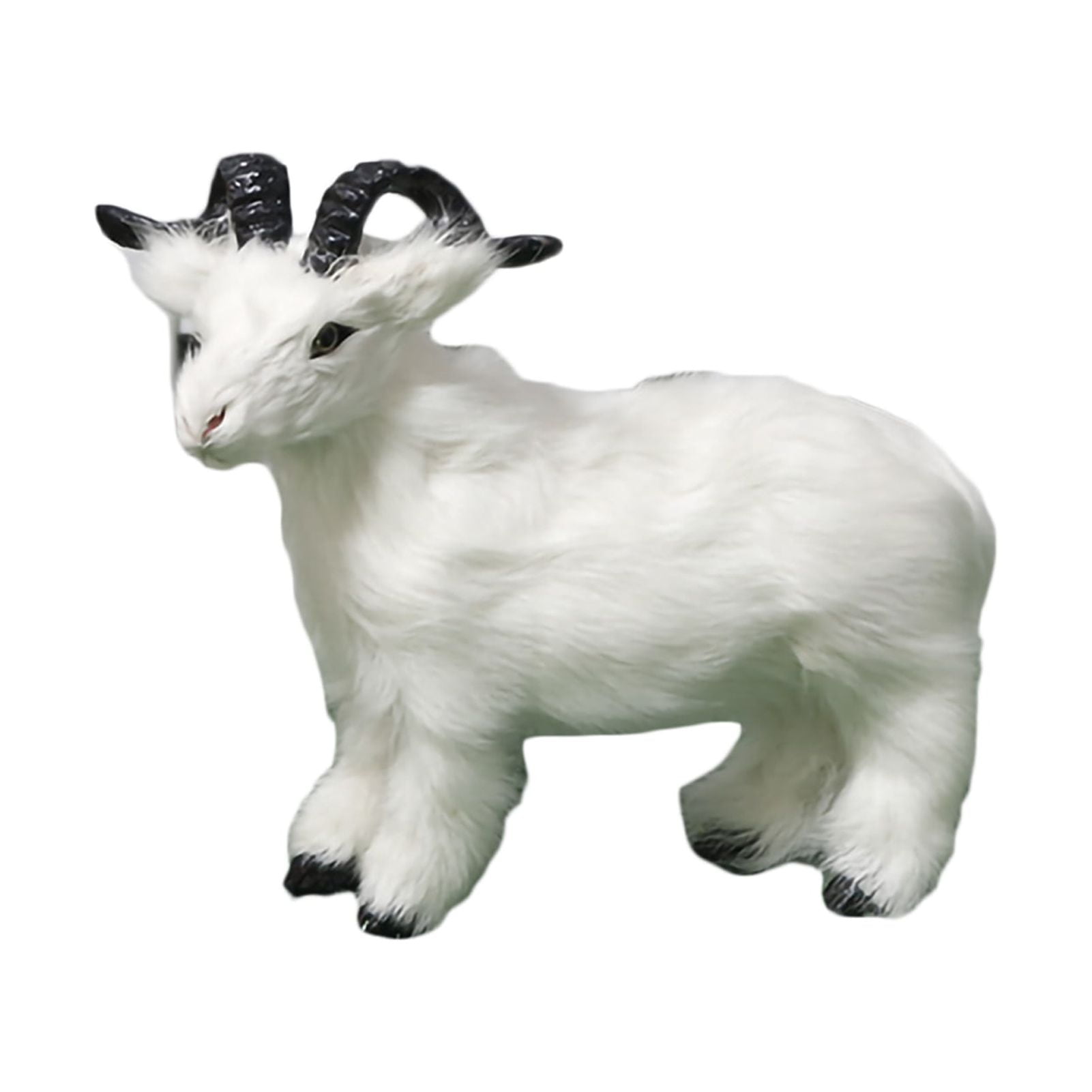 Simulation Goat Model Ornament Faux Fur Vivid Look Farm Animal Crafts ...