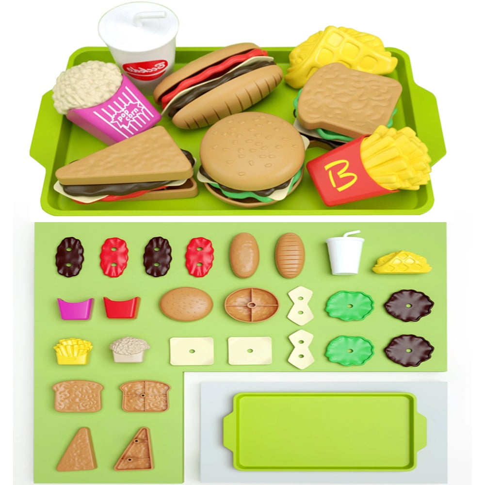 Simulation KFC & McDonald's Hamburger, Fries, Hot Dog Fast Food Set for ...